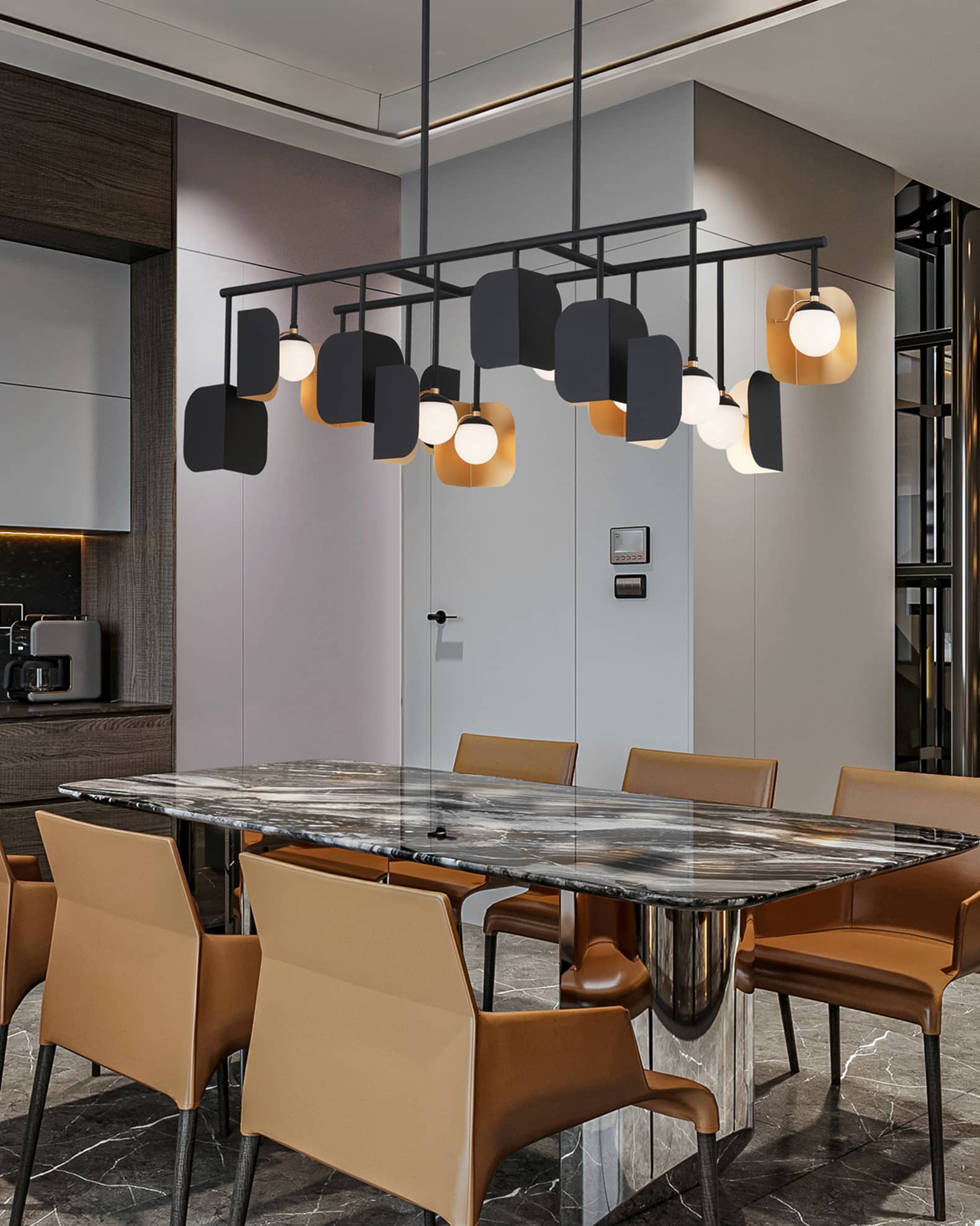 Eurofase Cornice 60" 14-Light LED Linear Chandelier | Neiman Marcus