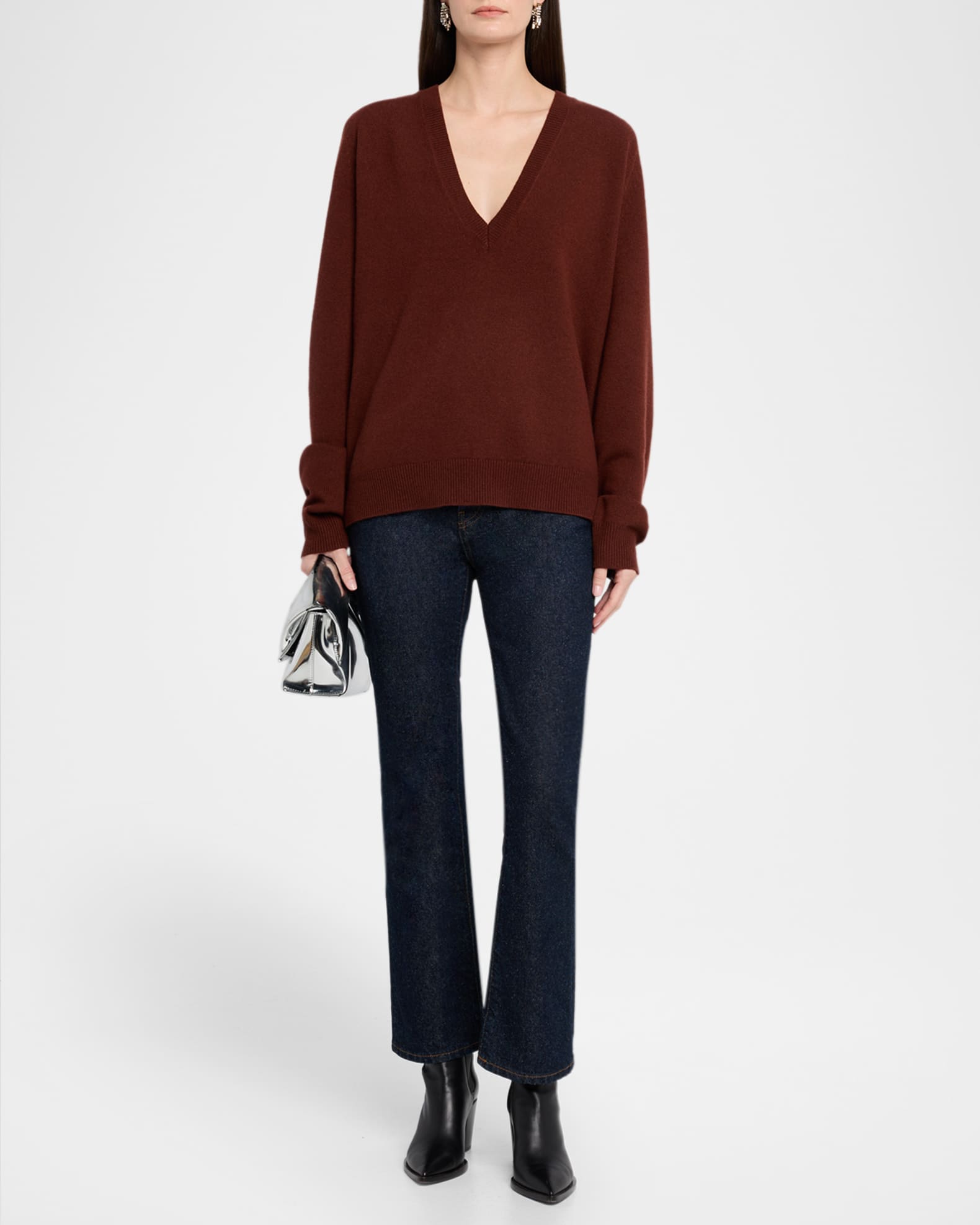 Nili Lotan V-Neck Cashmere Sweater | Neiman Marcus