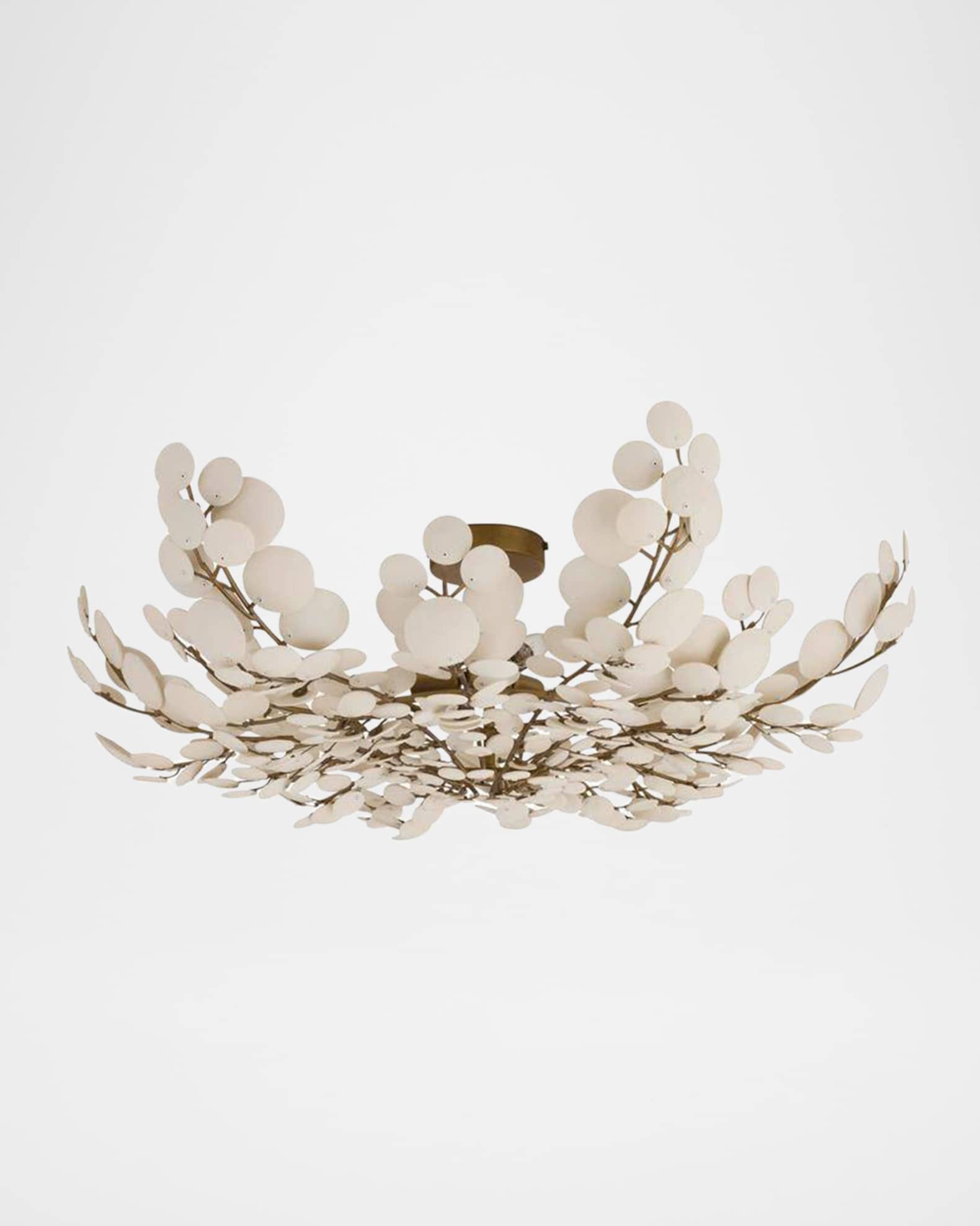 Arteriors Bilal 38" 3-Light Coconut Shell Flush Mount | Neiman Marcus