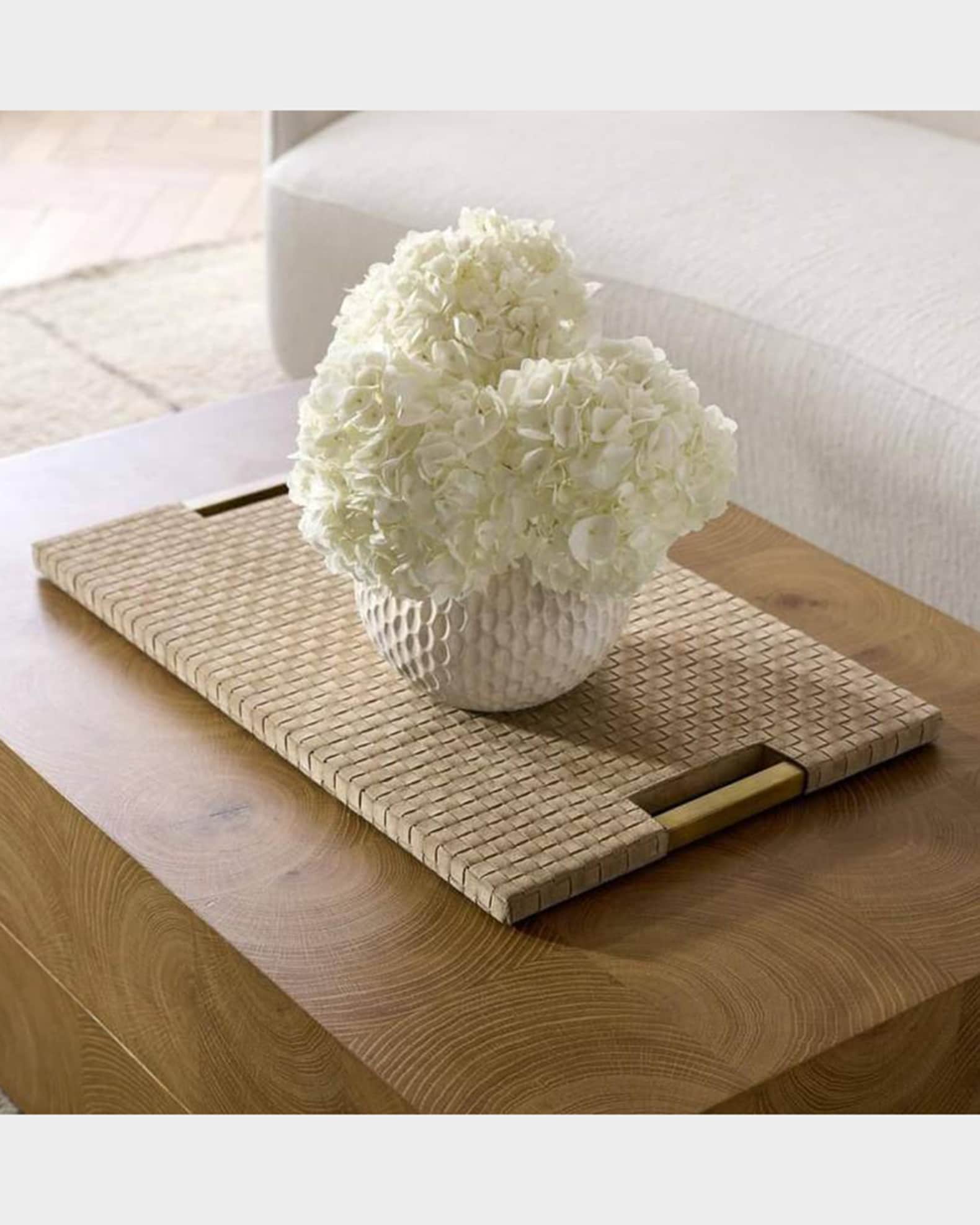 Arteriors Kellen Suede Basketweave Tray | Neiman Marcus