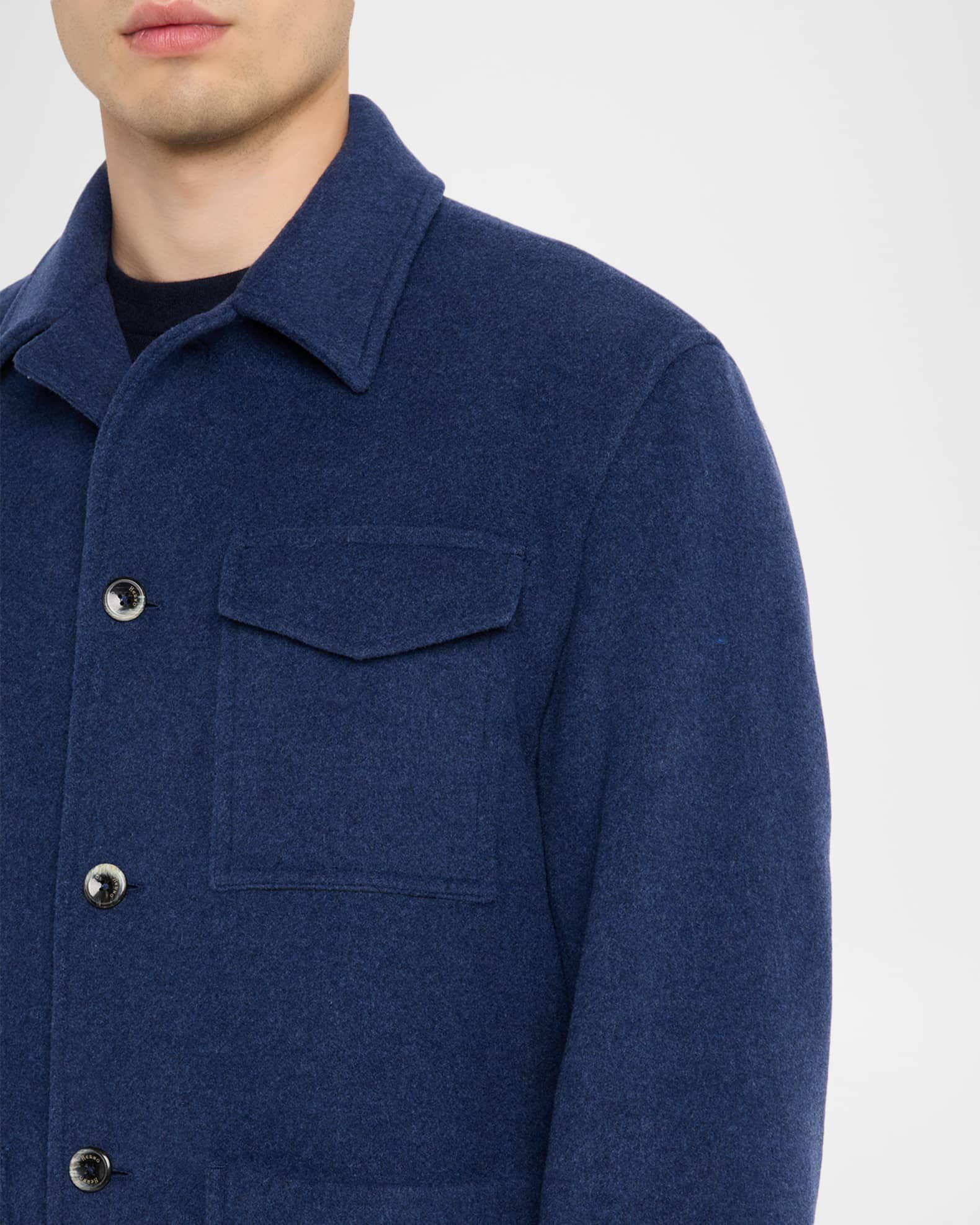 Herno Men's Field Jacket in Soft Recycled Wool | Neiman Marcus