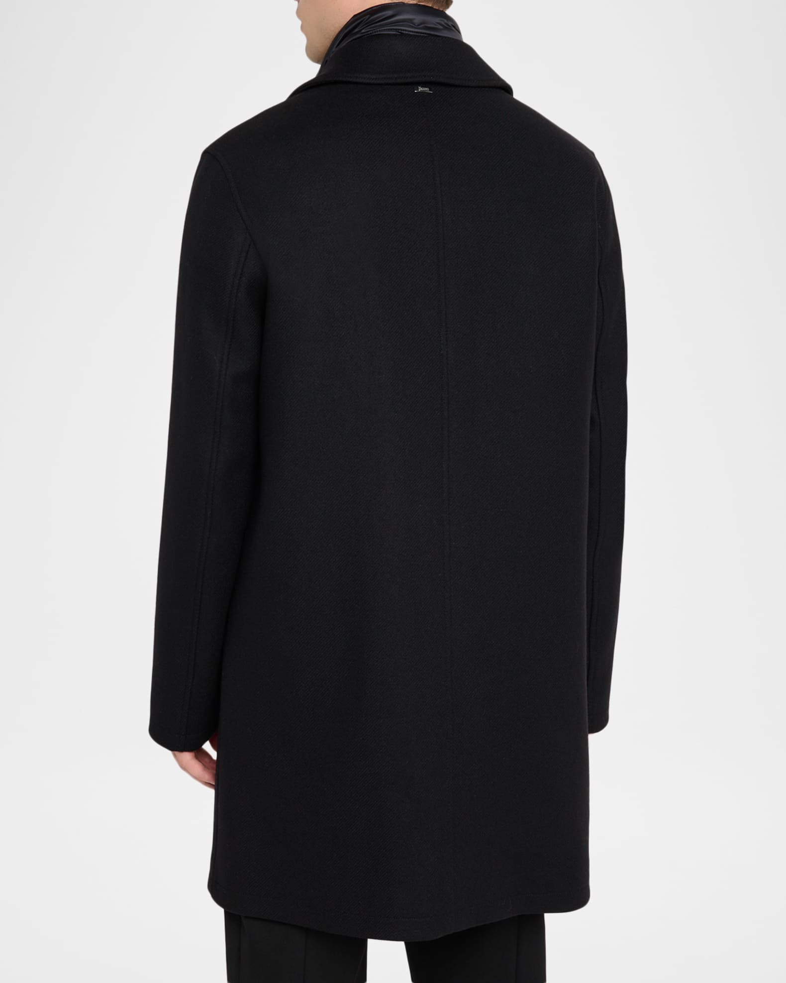 Herno Men's Wool-Blend Coat w/ Removable Bib | Neiman Marcus