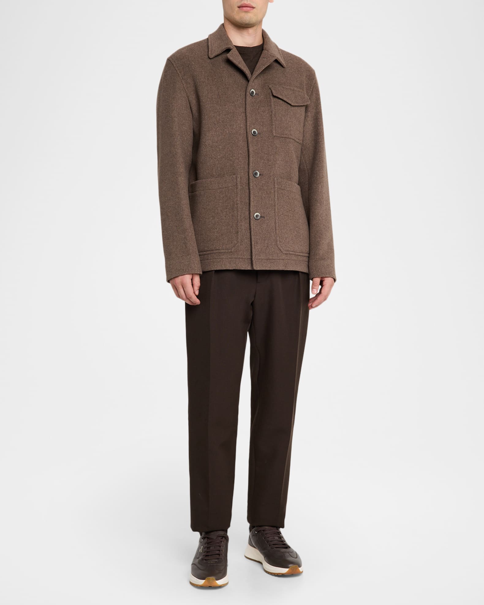 Herno Men's Field Jacket in Soft Recycled Wool | Neiman Marcus
