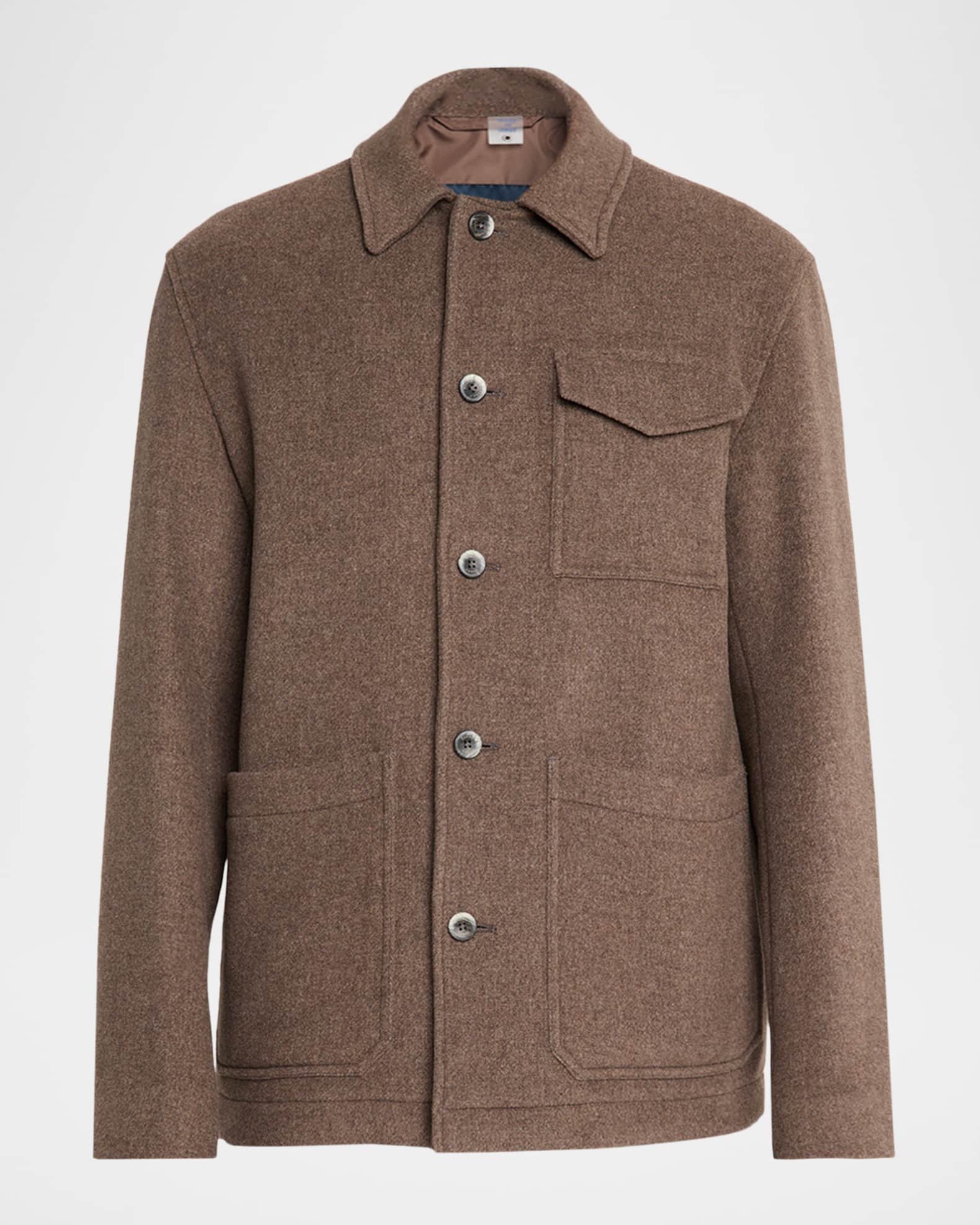 Herno Men's Field Jacket in Soft Recycled Wool | Neiman Marcus