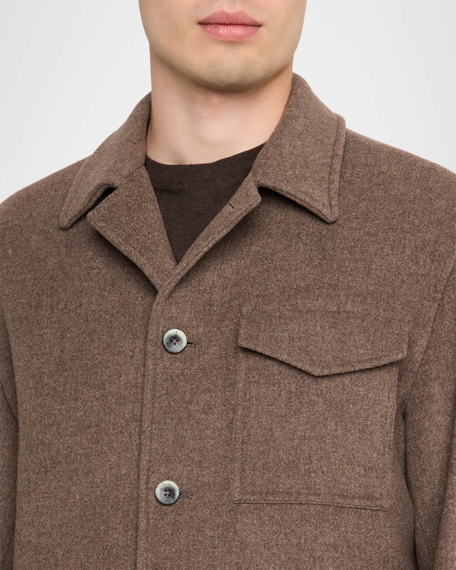 Herno Men's Field Jacket in Soft Recycled Wool | Neiman Marcus