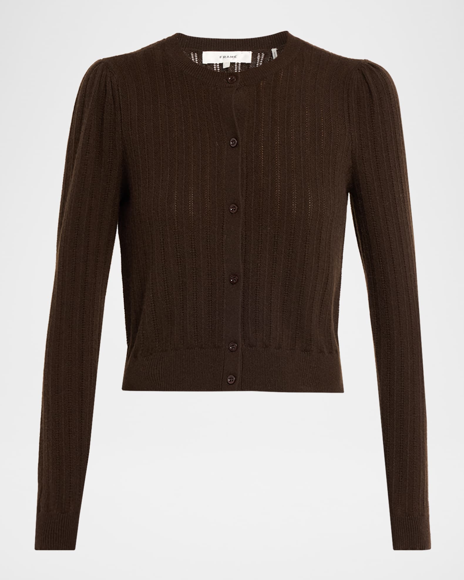 FRAME The Ladder Pointelle Cashmere Cardigan | Neiman Marcus