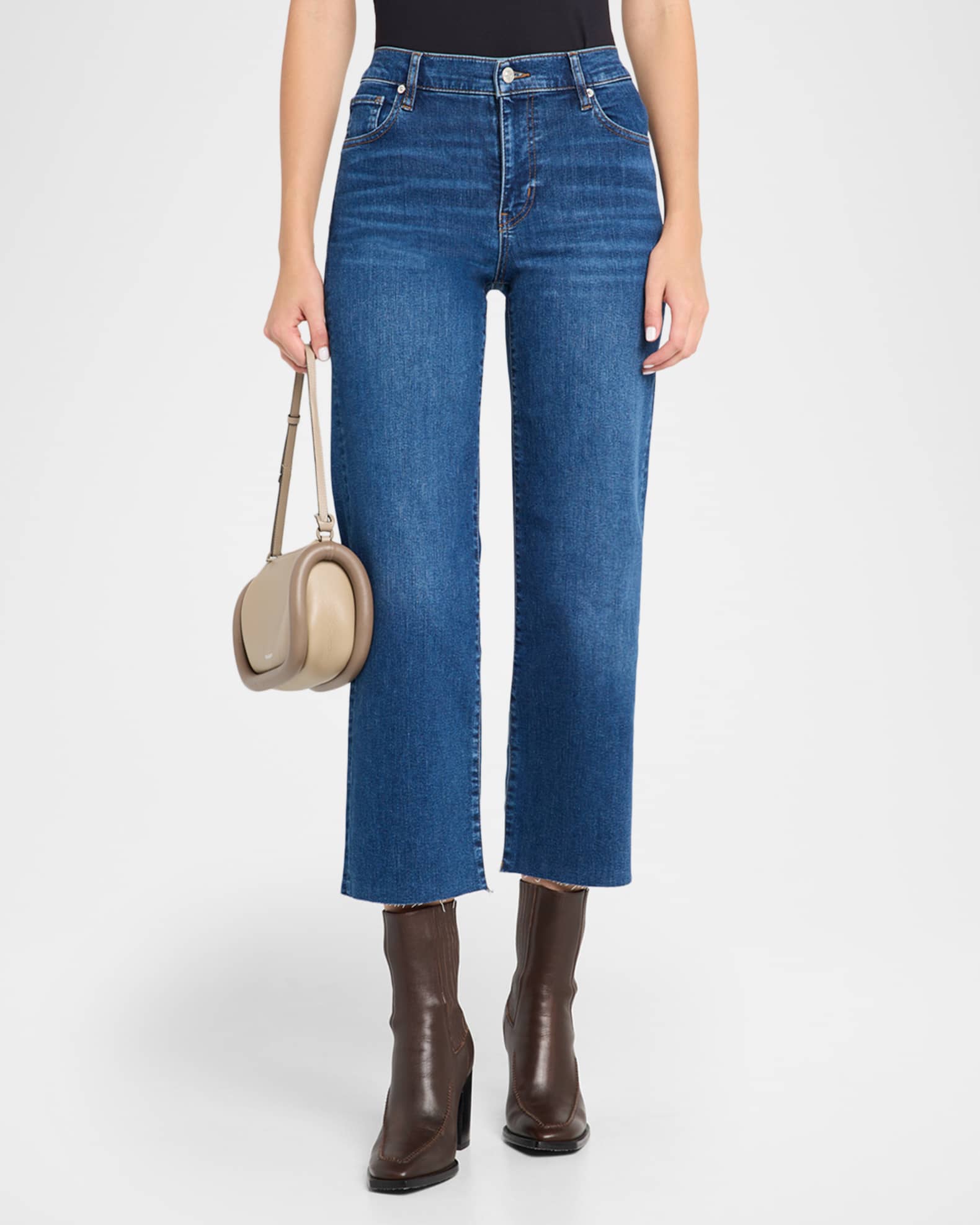 FRAME The Mellow Wide Ankle Jeans | Neiman Marcus
