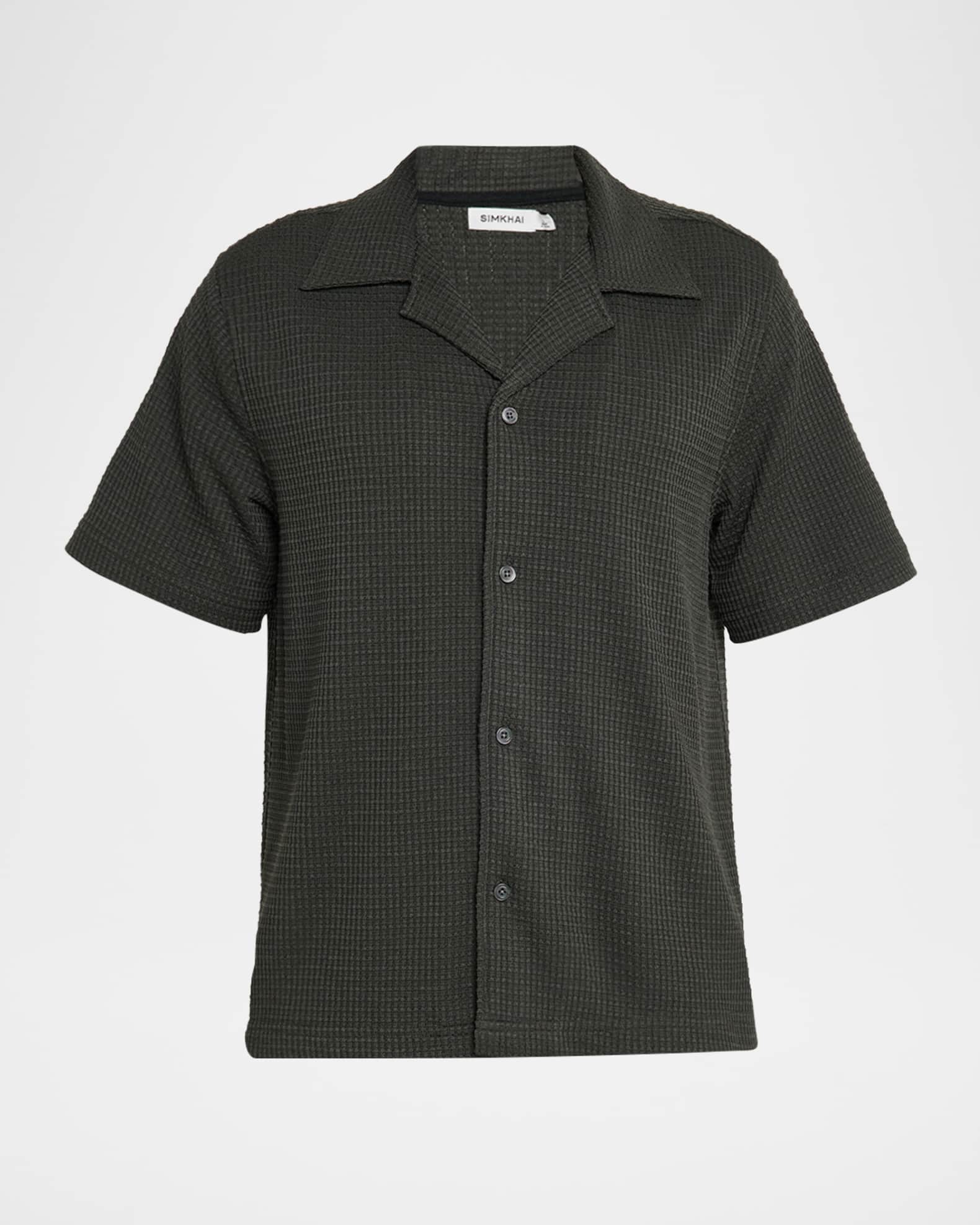 SIMKHAI Men's Troy Textured Polyester Camp Shirt | Neiman Marcus
