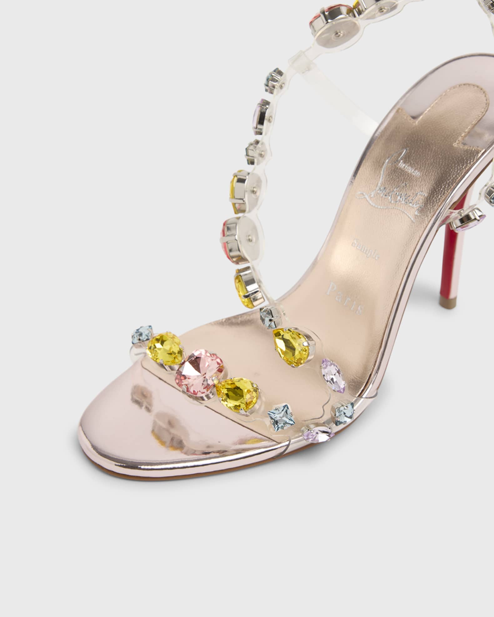 Christian Louboutin 100mm Rosa Z Jewel Sandals | Neiman Marcus