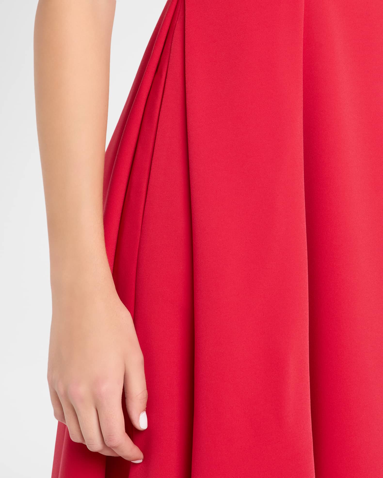 Emporio Armani Sleeveless Pleated Techno Cady Midi Dress | Neiman Marcus