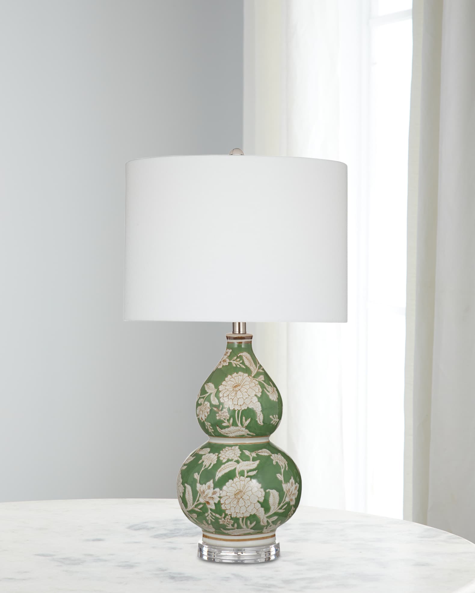 Katherine Noble by BMC Capri 28" Floral Double-Gourd Table Lamp ...
