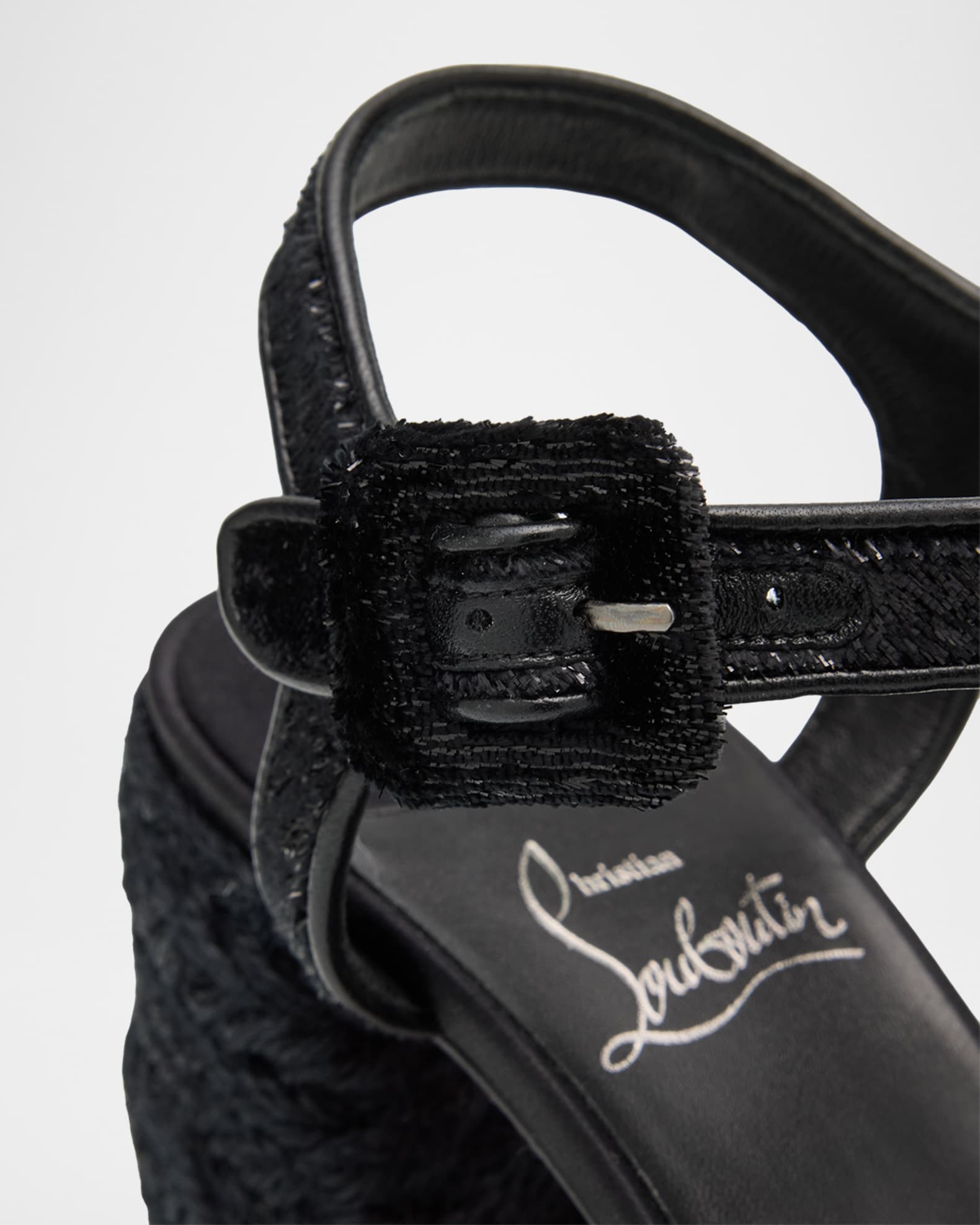 Christian Louboutin 85mm Calakala Velvet Red Sole Platform Espadrille ...