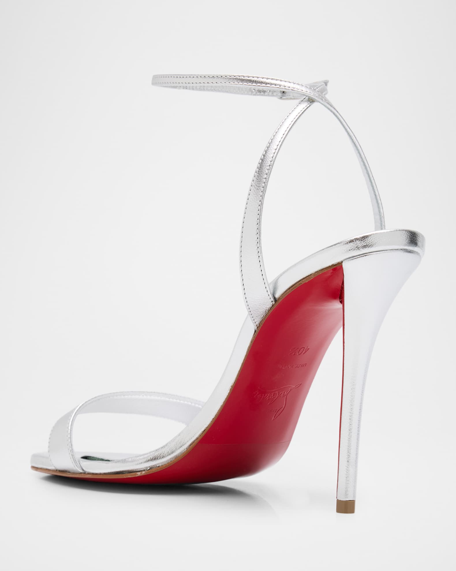 Christian Louboutin 100mm Miss Z Metallic Leather Sandals | Neiman Marcus