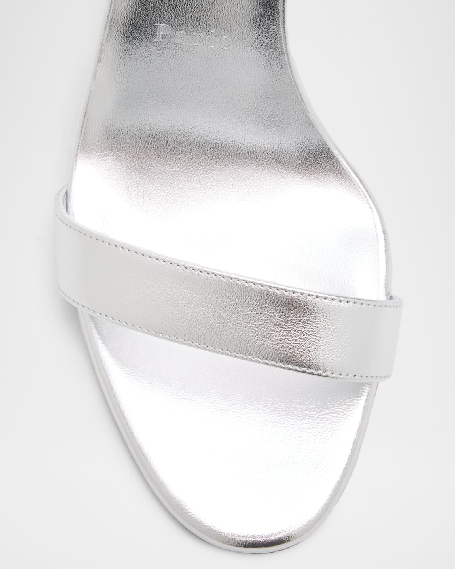 Christian Louboutin 100mm Miss Z Metallic Leather Sandals | Neiman Marcus