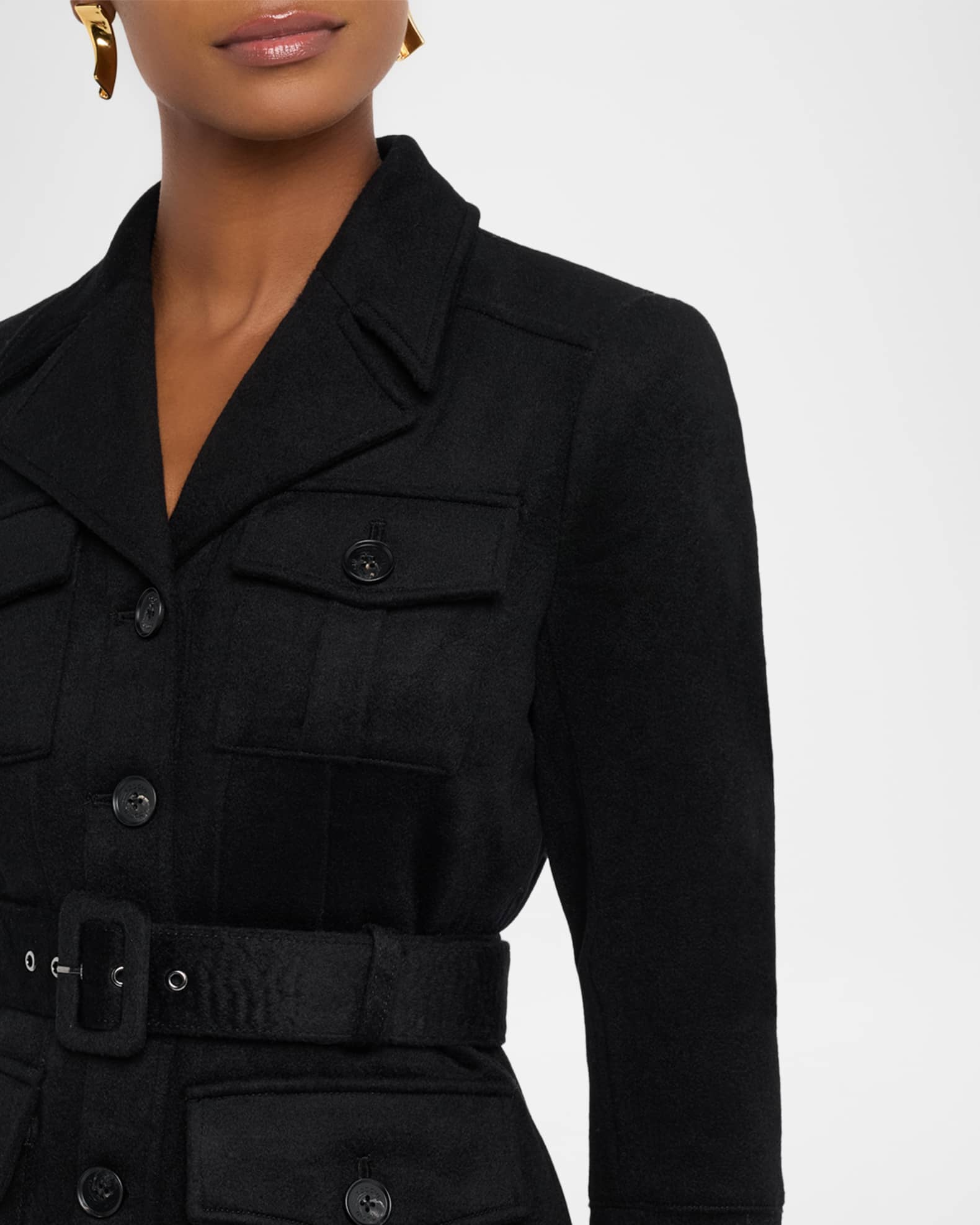Toccin Charlie Belted Wool Safari Blazer | Neiman Marcus
