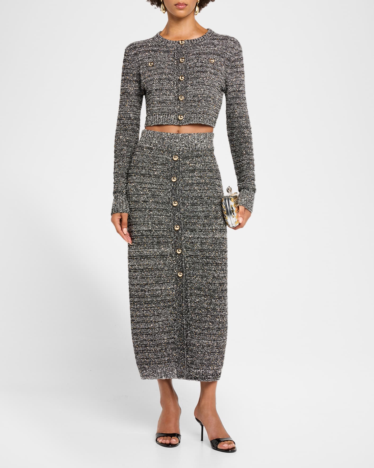 Toccin Miller Sequined Knit Cardigan | Neiman Marcus