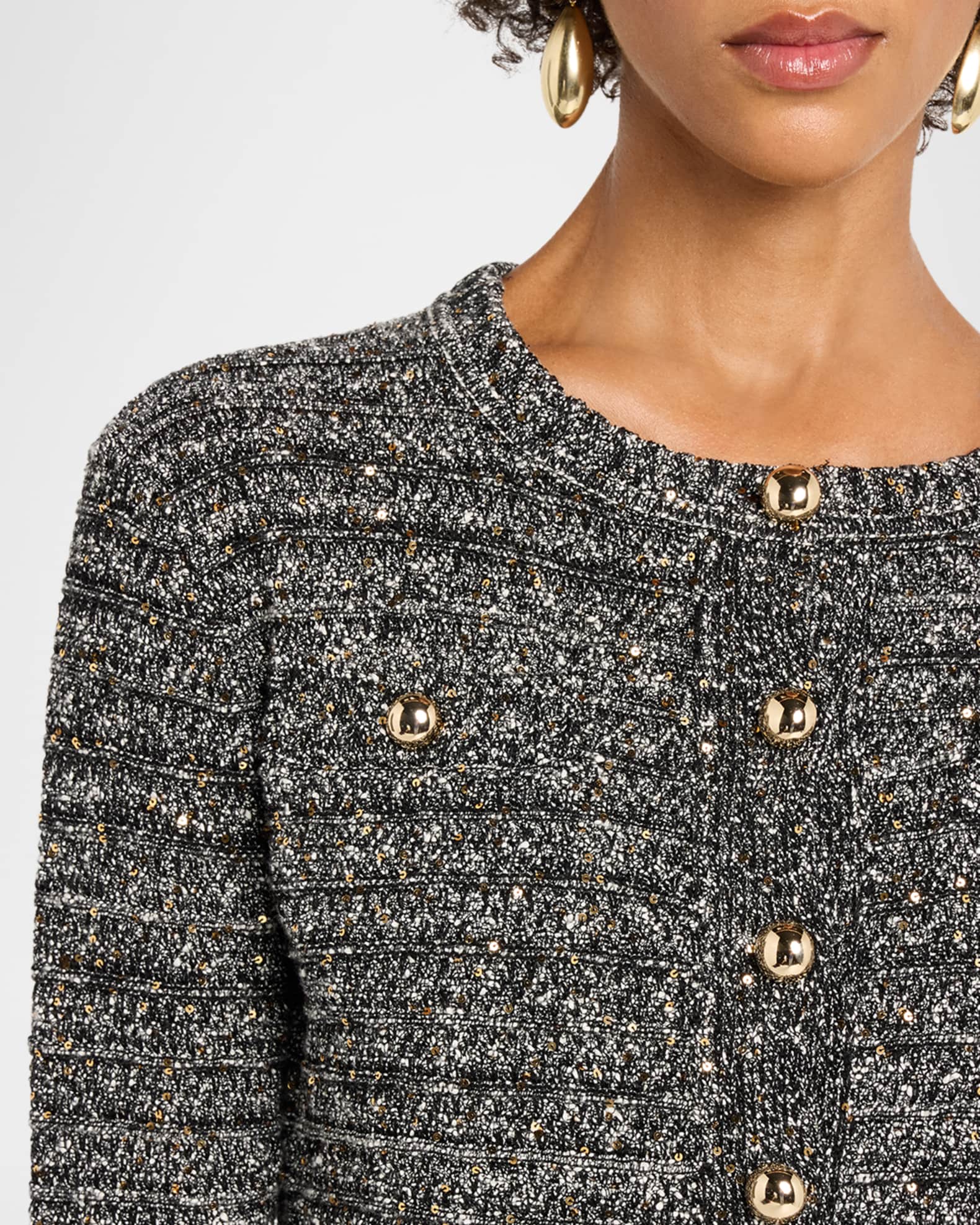 Toccin Miller Sequined Knit Cardigan | Neiman Marcus
