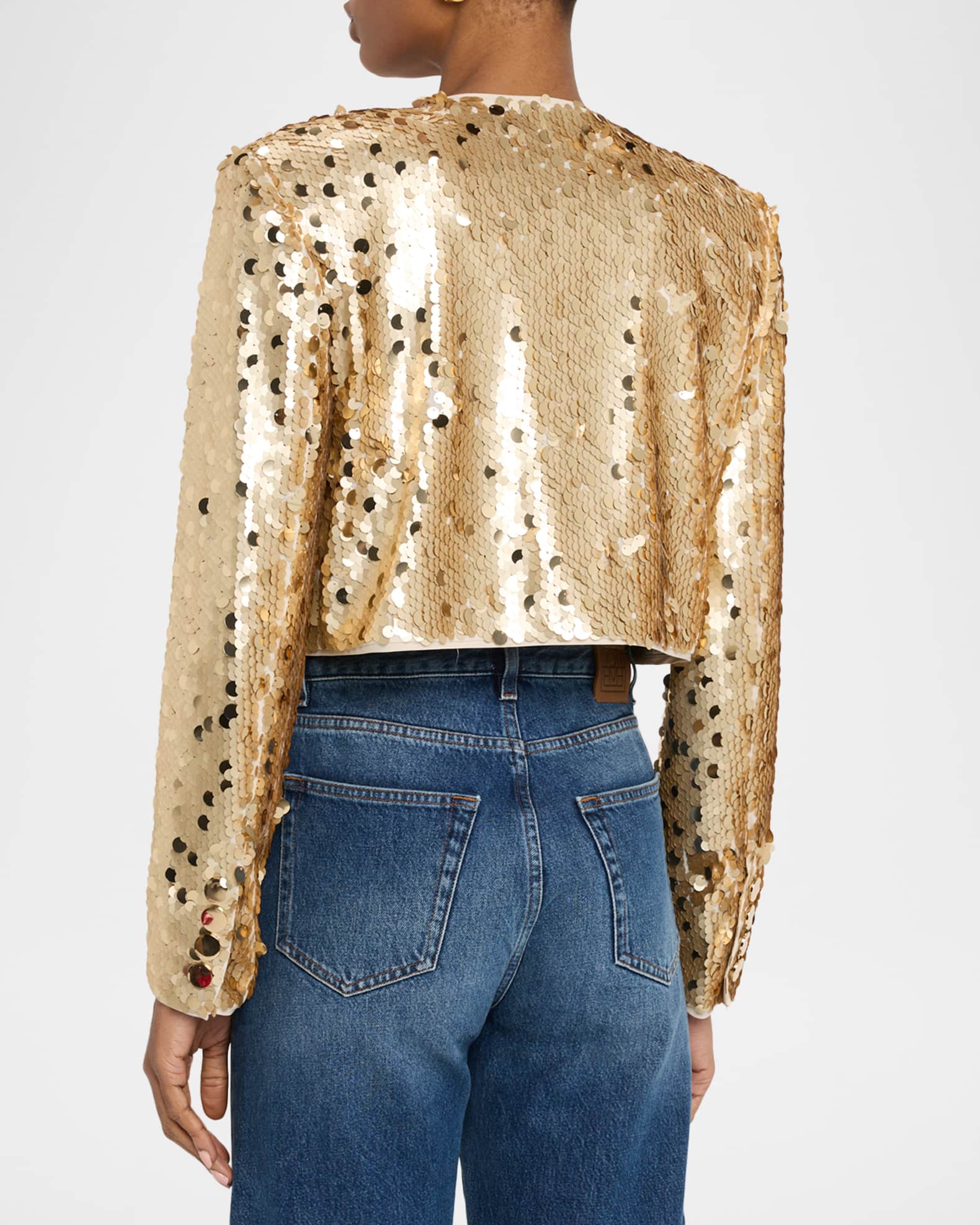 Toccin Jones Sequined Cropped Jacket | Neiman Marcus