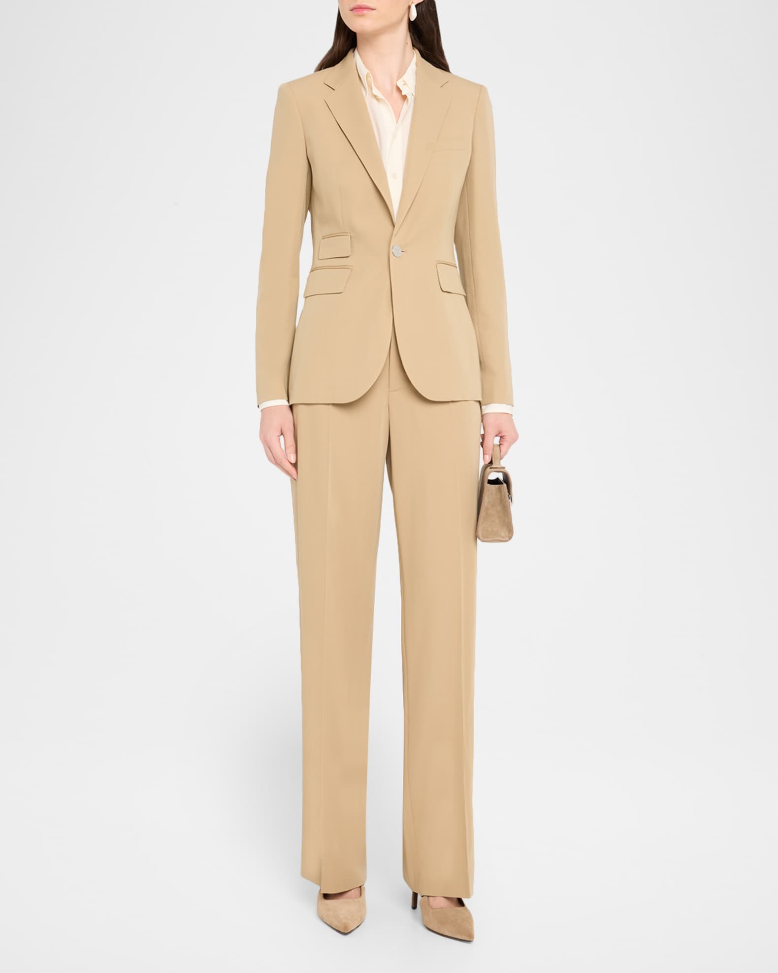 Ralph Lauren Collection Corrine Wool Gabardine Straight-Leg Pants ...