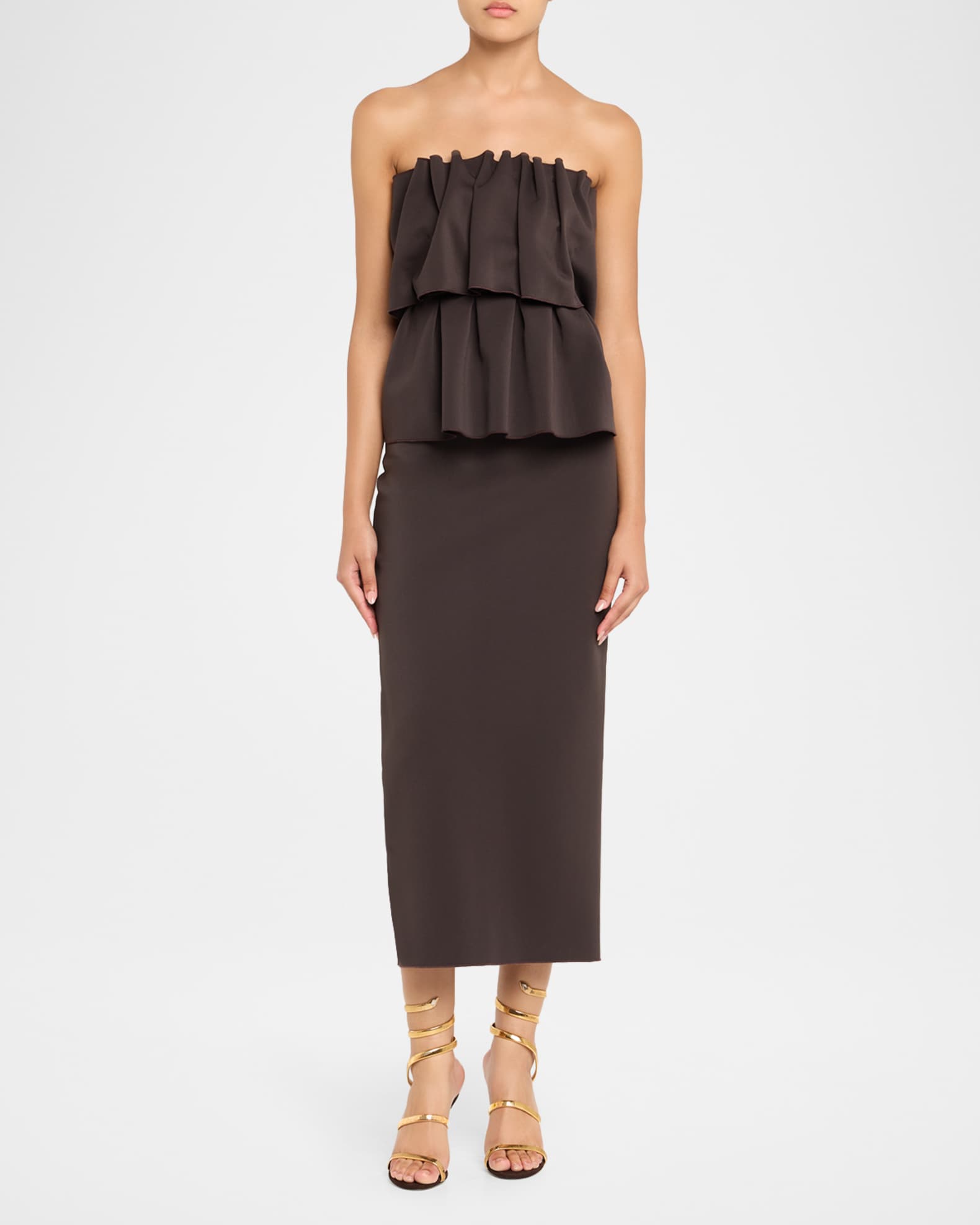 Rene Caovilla Meta Snake Spiral-Wrap Suede Sandals | Neiman Marcus