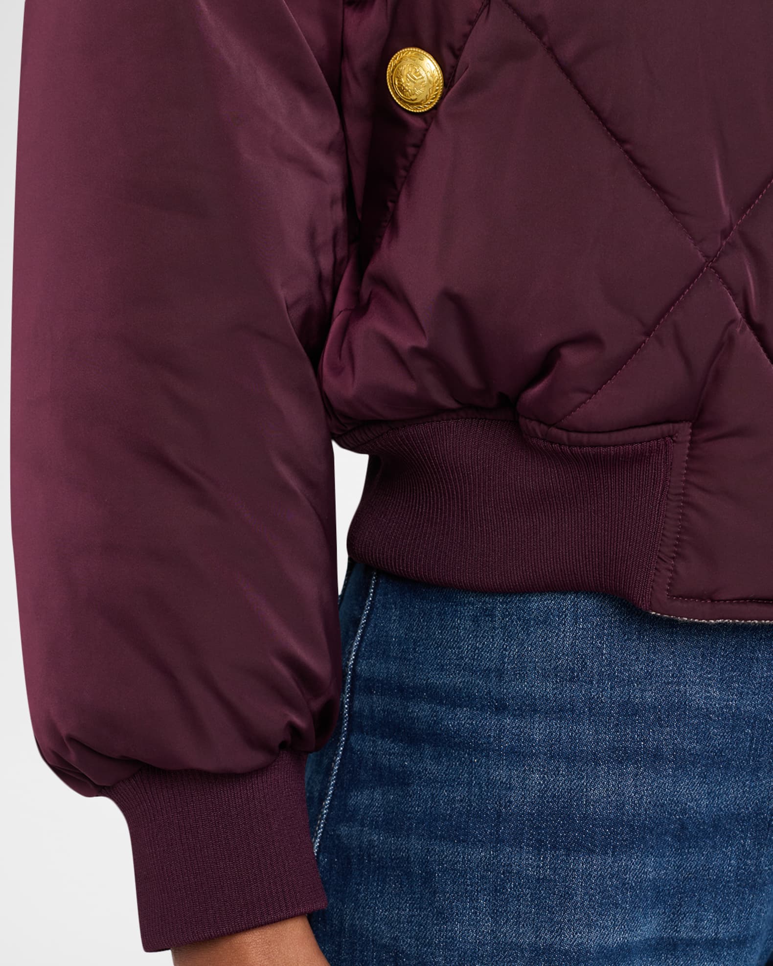L'Agence Violeta Reversible Quilted Puffer Bomber Jacket | Neiman Marcus