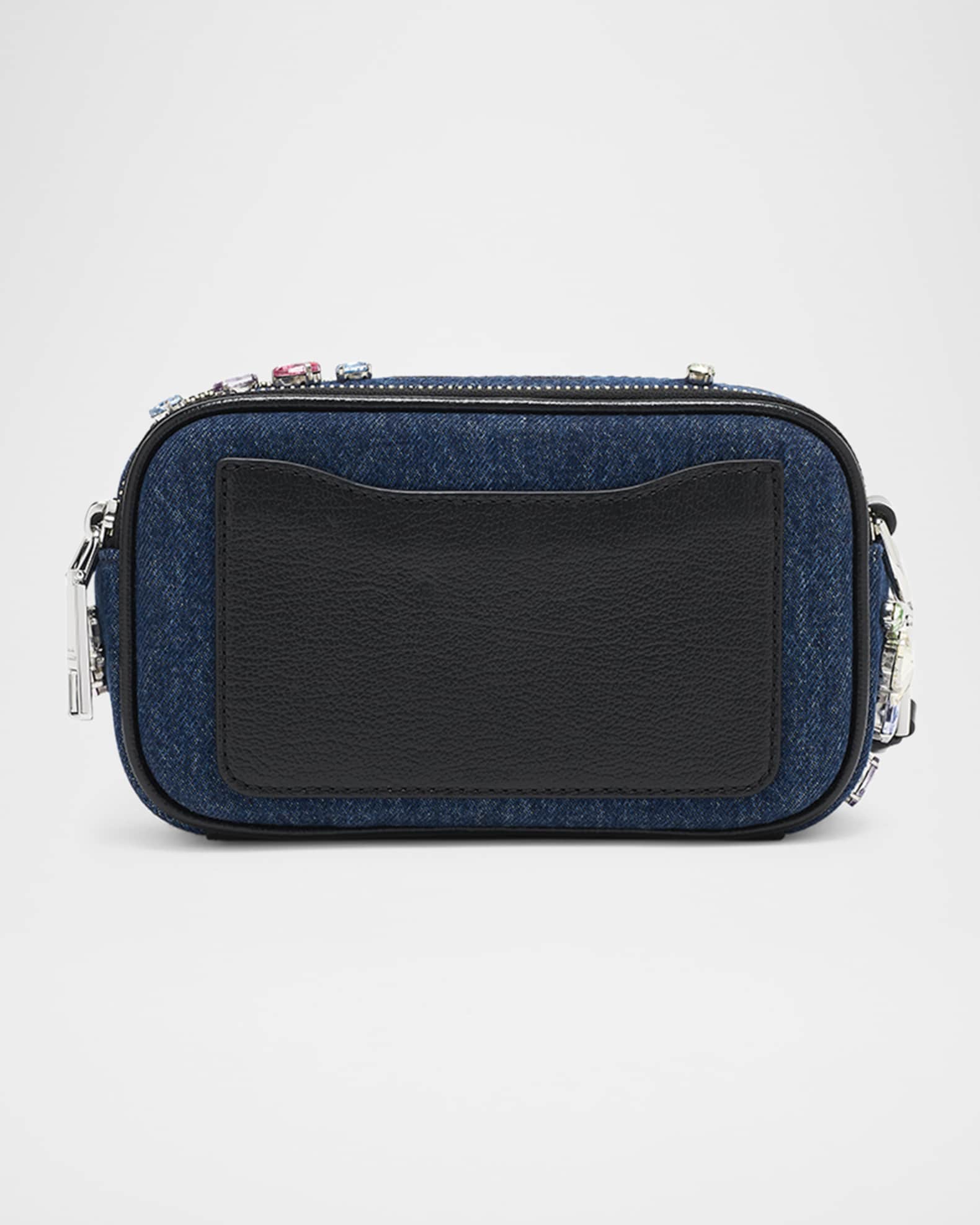 Marc Jacobs The Snapshot Embellished Denim Crossbody Bag | Neiman Marcus