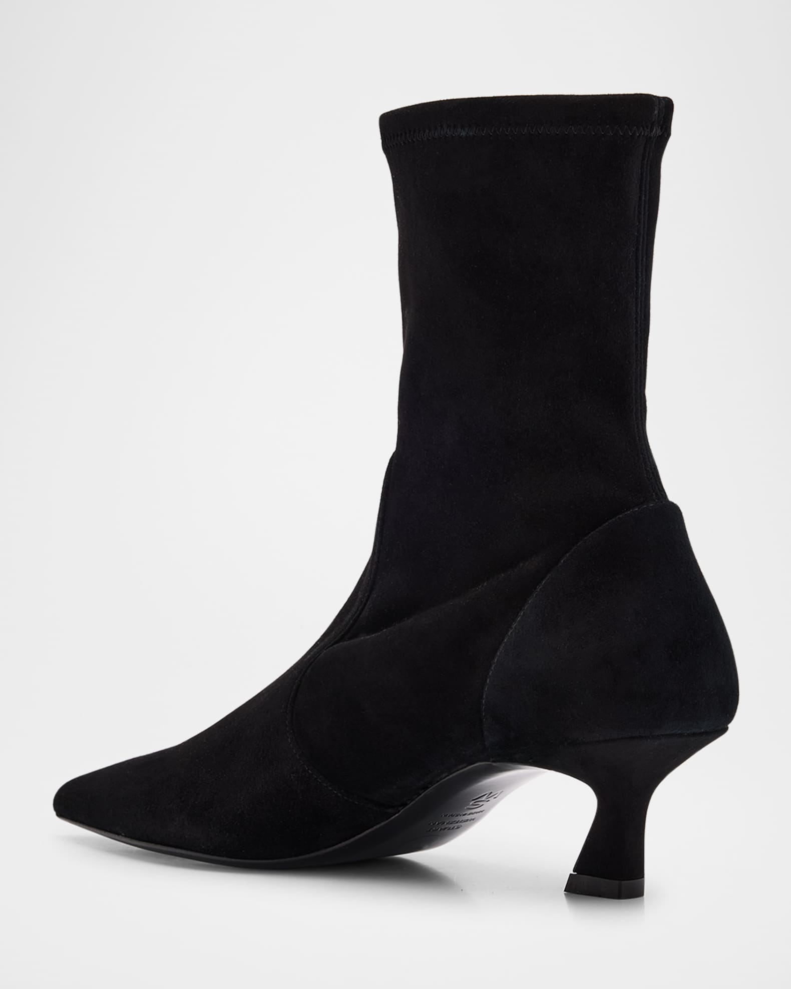 Stuart Weitzman 50mm Vinnie Suede Stretch Booties | Neiman Marcus