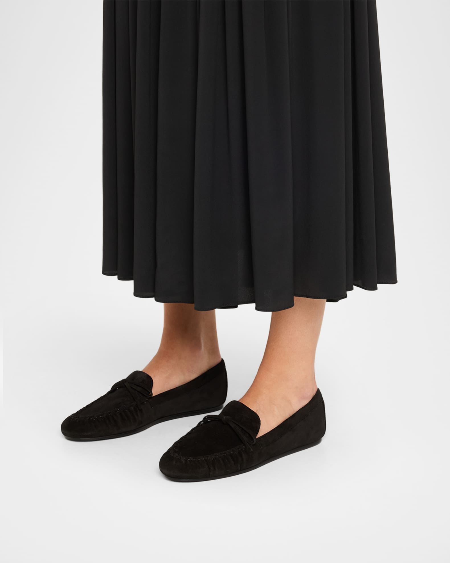 Stuart Weitzman Britt Bow Suede Loafers | Neiman Marcus