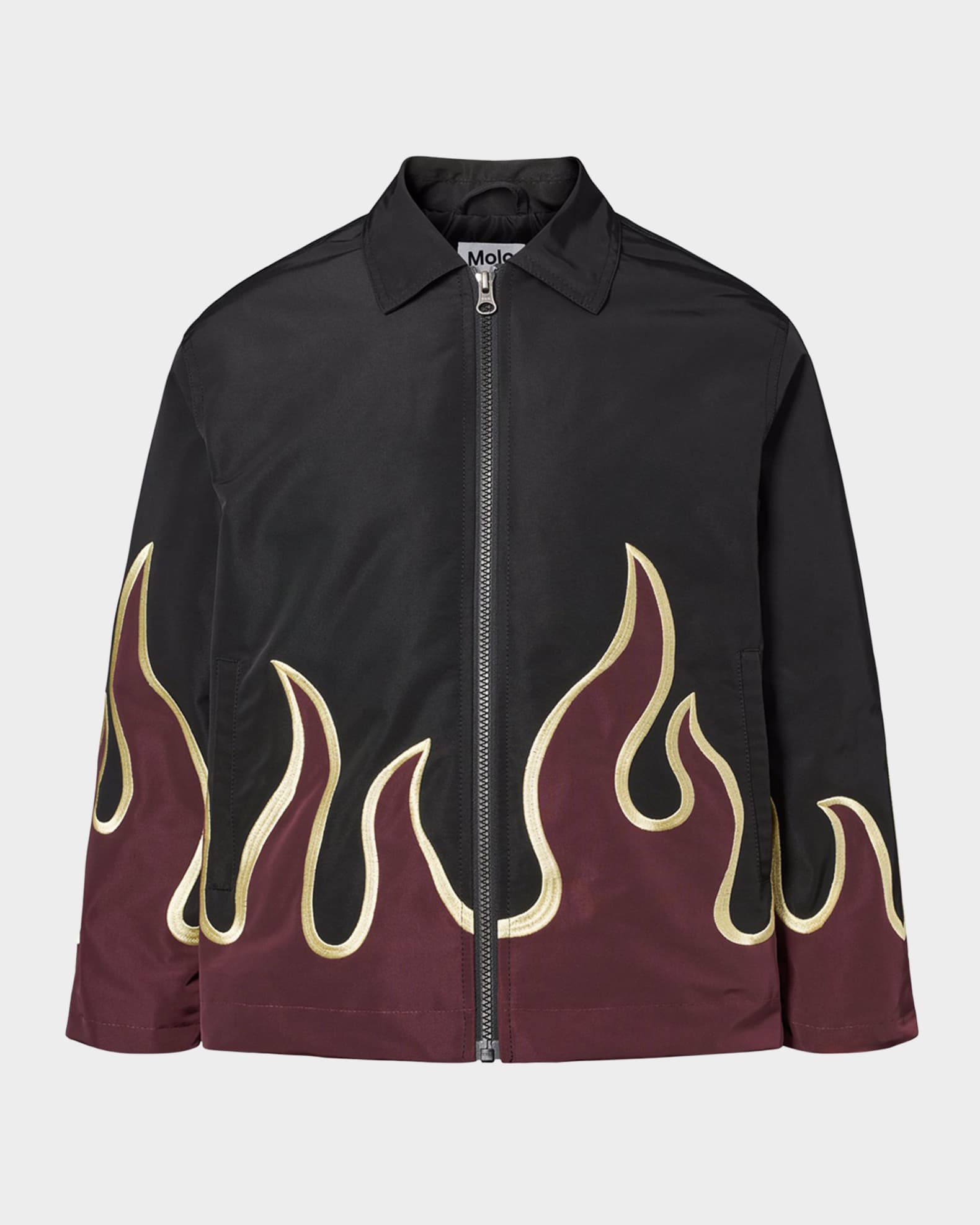 Molo Boy's Hotson Fire-Print Shirt Jacket, Size 6 | Neiman Marcus