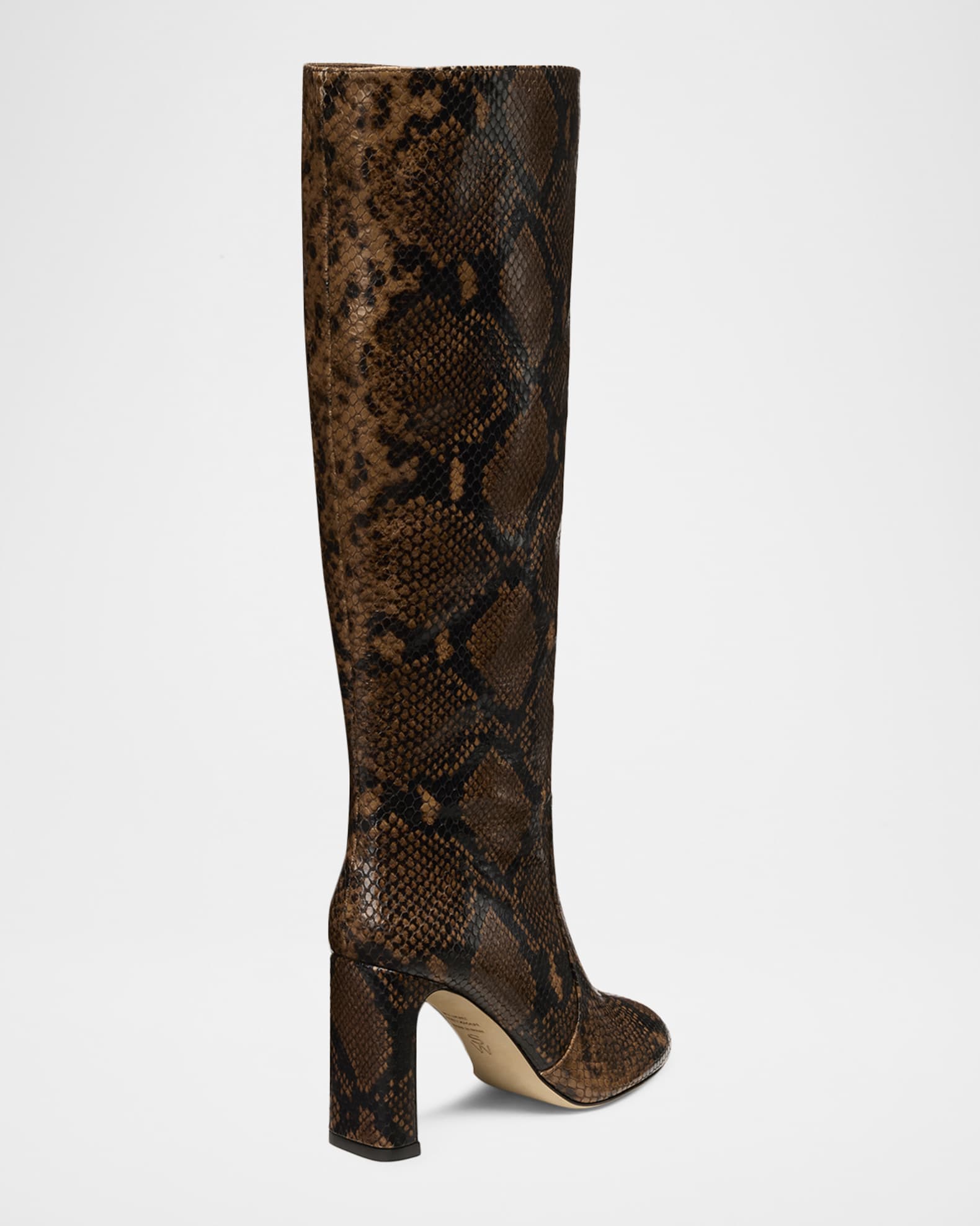 Stuart Weitzman 85mm Babette Tubo Snake-Printed Leather Knee-High Boots ...
