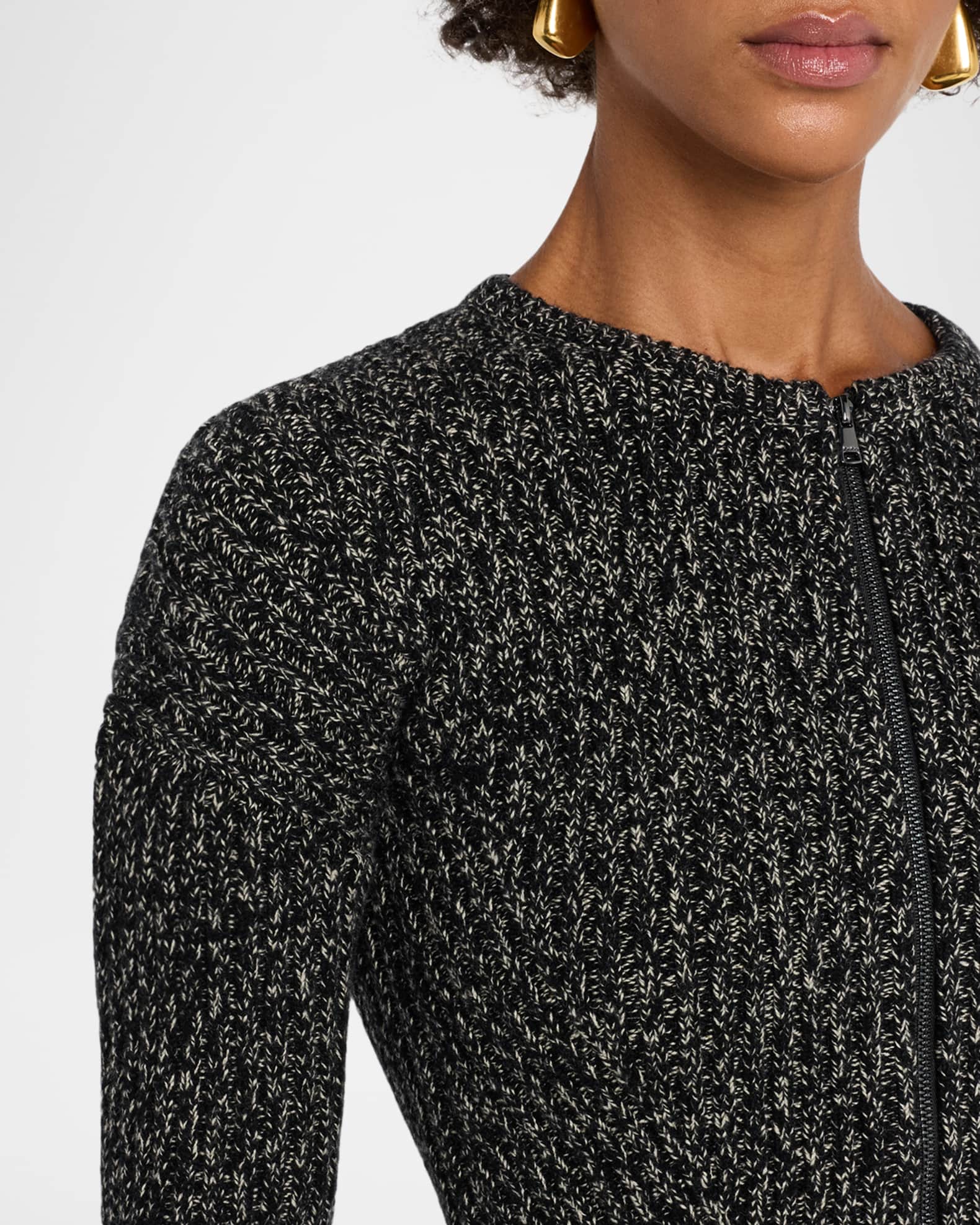 Max Mara Kim Cashmere Peplum Zip Cardigan | Neiman Marcus