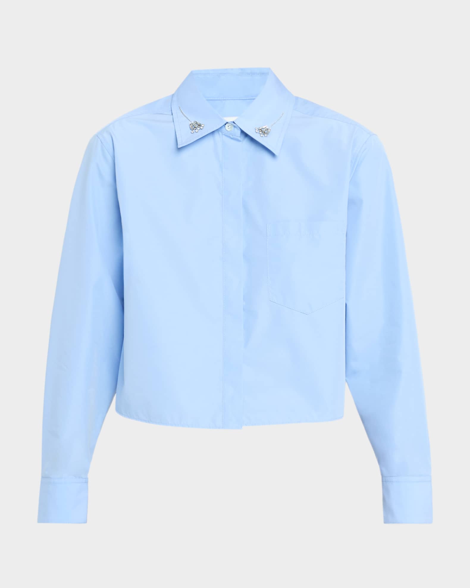3.1 Phillip Lim Long-Sleeve Shirt with Embellished Collar | Neiman Marcus