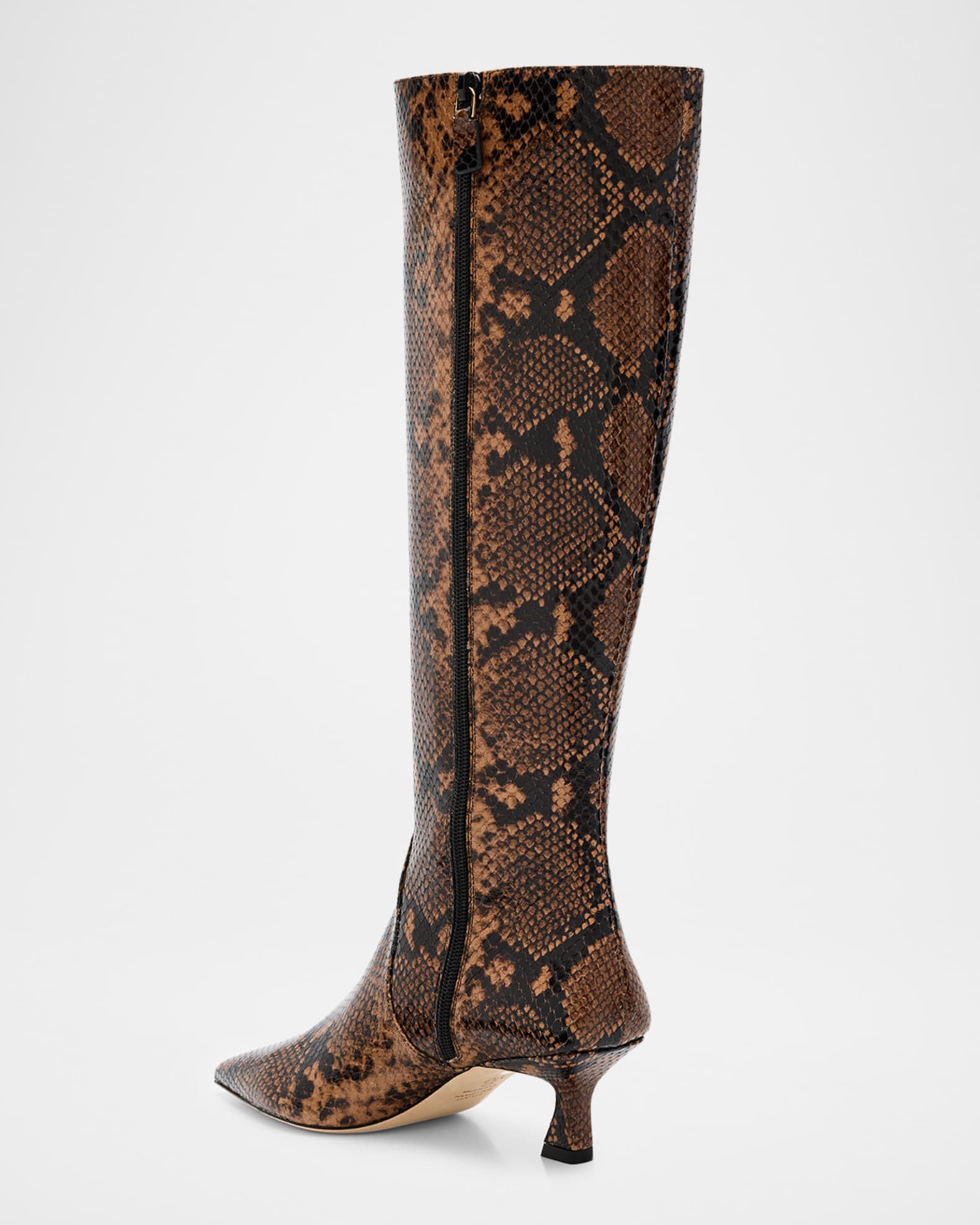 Stuart Weitzman 50mm Vinnie Snake-Printed Leather Knee-High Boots ...