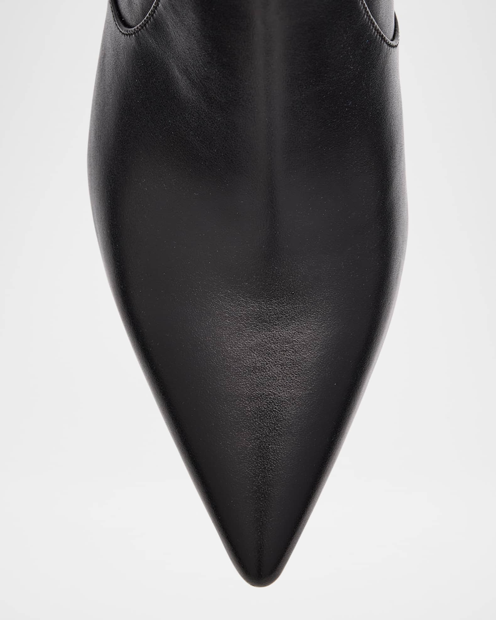Stuart Weitzman 85mm Vinnie Leather Zip Booties | Neiman Marcus