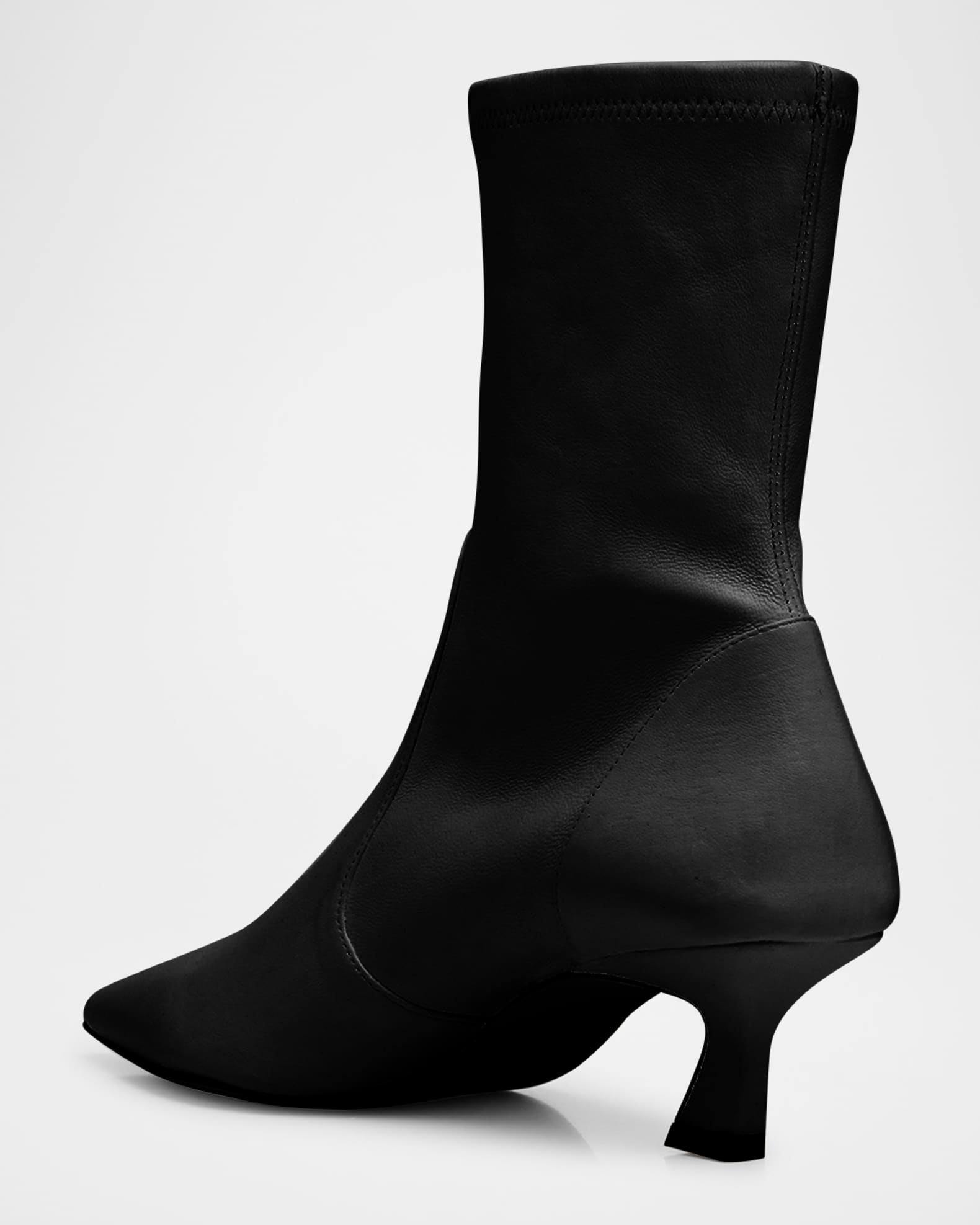 Stuart Weitzman 50mm Vinnie Stretch Leather Booties | Neiman Marcus