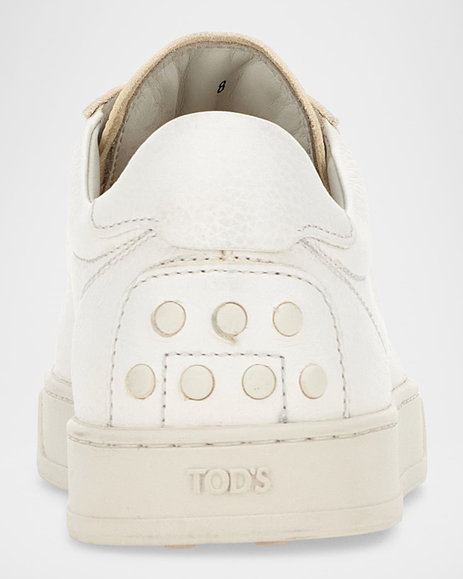 Tod's Men's Grainy Leather Logo Low-Top Sneakers | Neiman Marcus