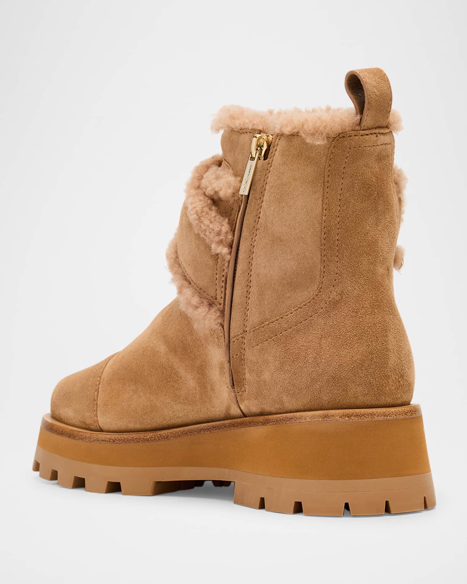 Jimmy Choo Meena Suede and Shearling Zip Ankle Boots | Neiman Marcus