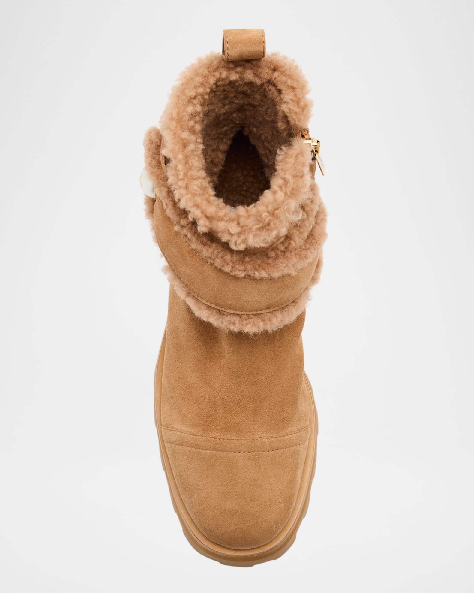 Jimmy Choo Meena Suede and Shearling Zip Ankle Boots | Neiman Marcus