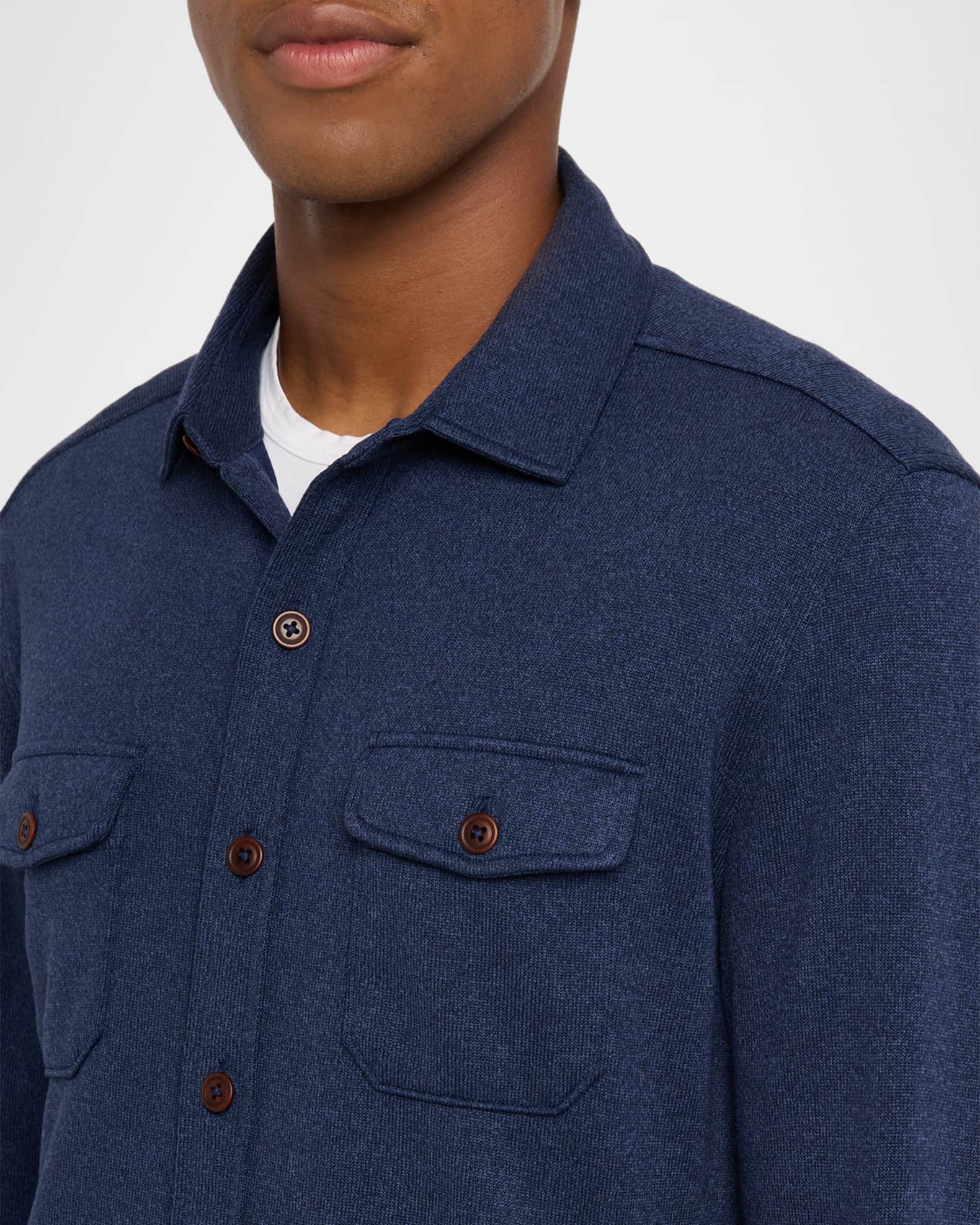 Peter Millar Men's Crown Fleece Sweater Shirt Jacket | Neiman Marcus