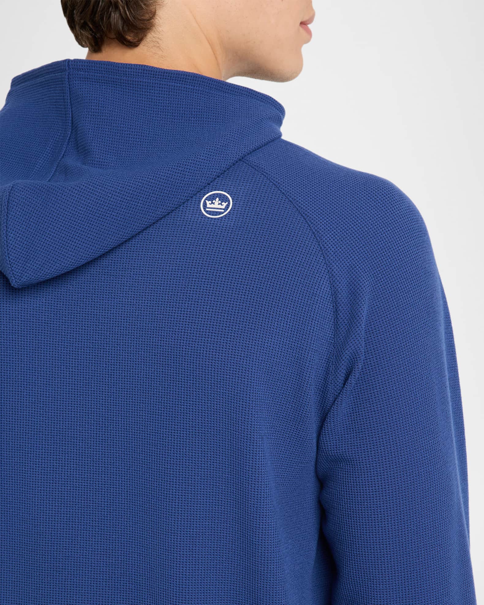 Peter Millar Men's Pine Waffle Performance Hoodie | Neiman Marcus