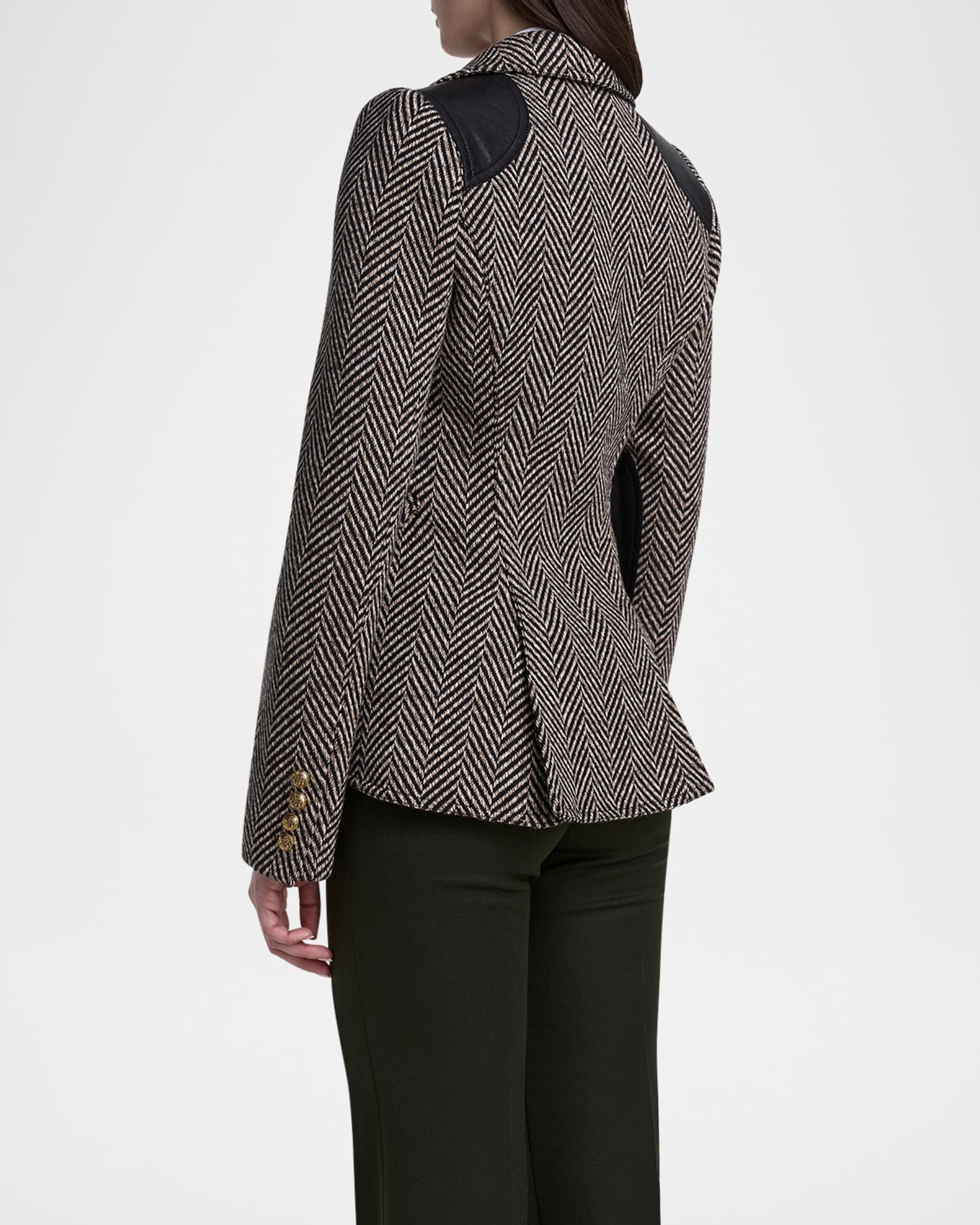 Smythe Herringbone Saddle Patch Equestrian Blazer | Neiman Marcus