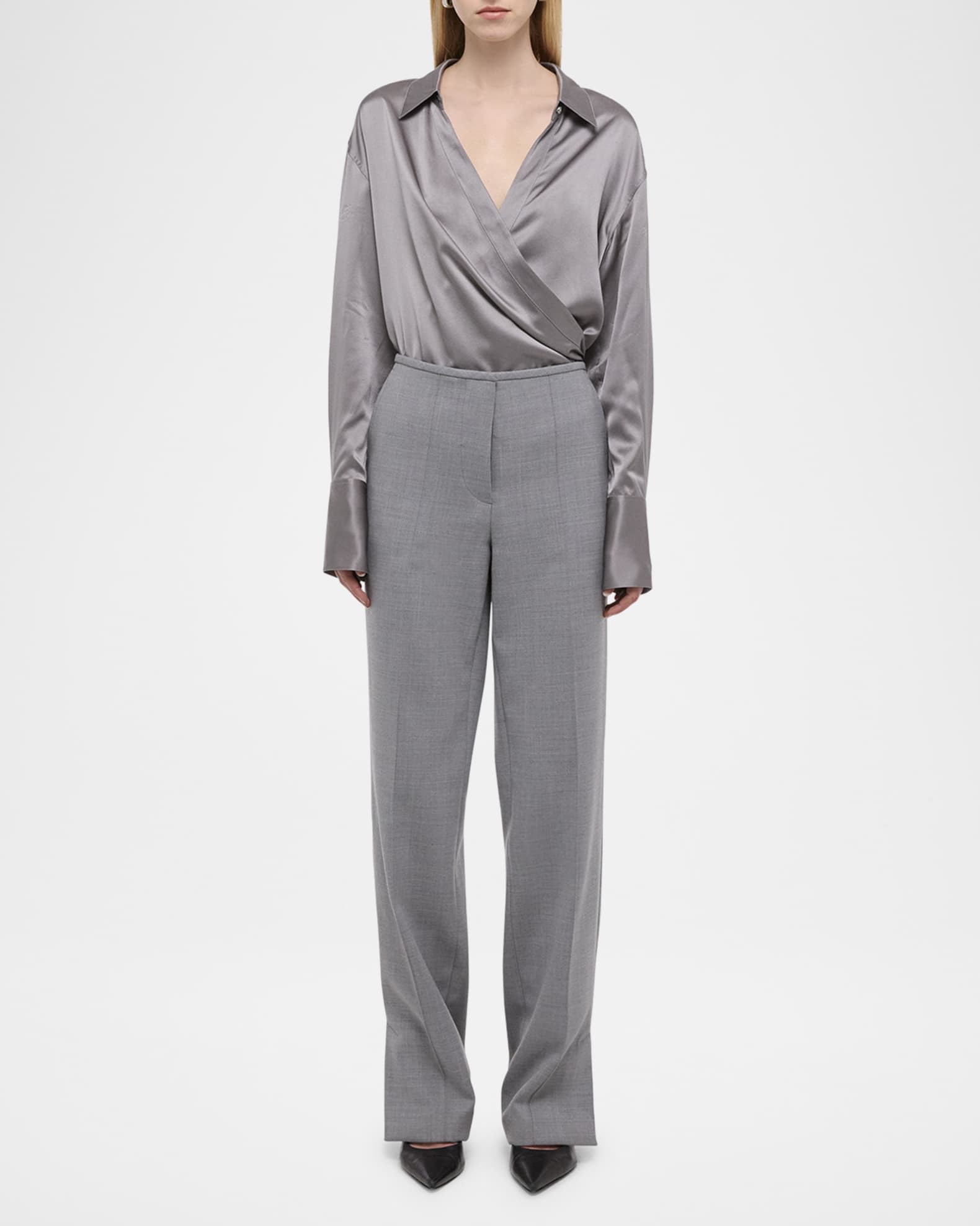 Helmut Lang Low-Rise Car Trousers | Neiman Marcus
