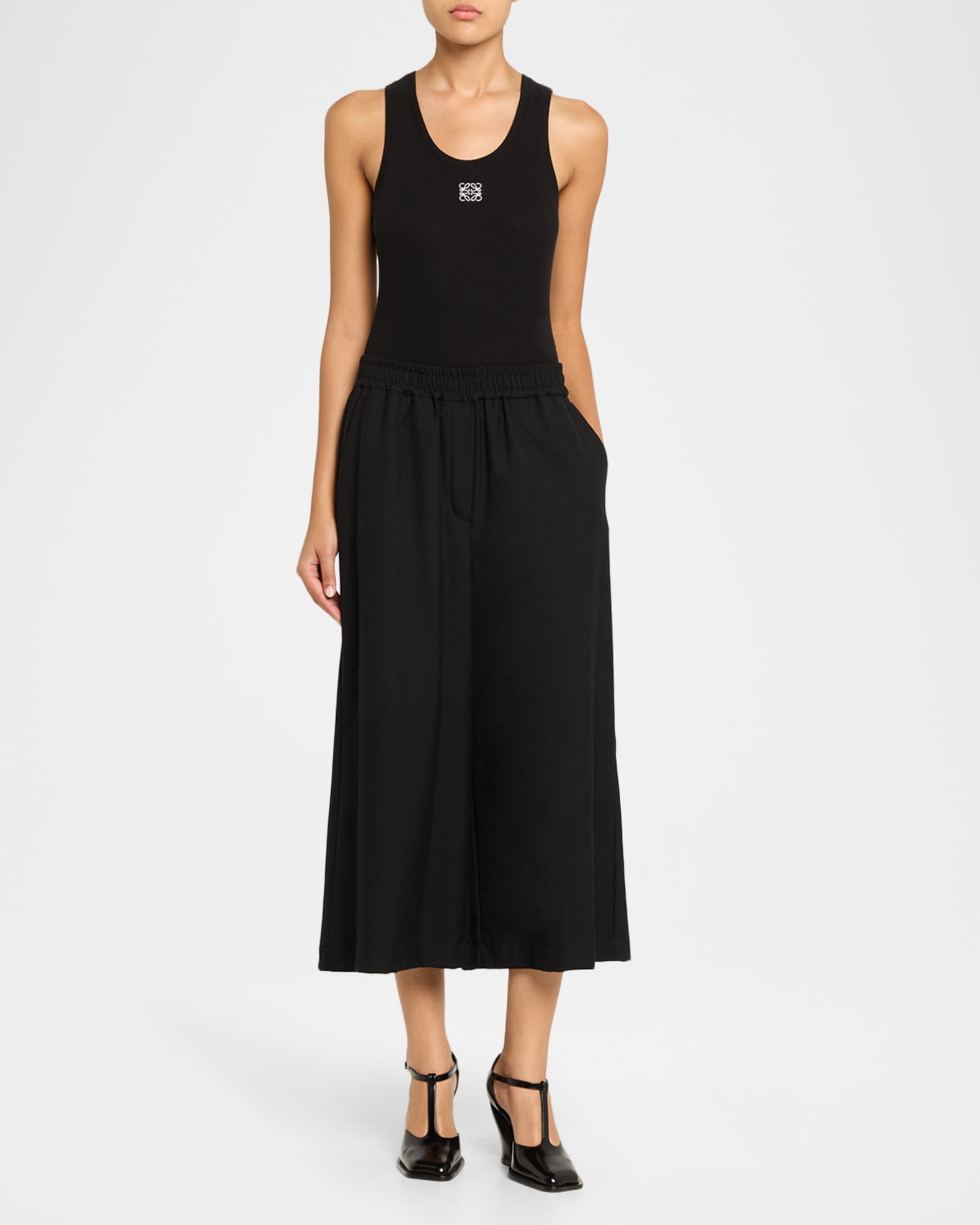 Loewe Onda Leather T-Bar Pumps | Neiman Marcus