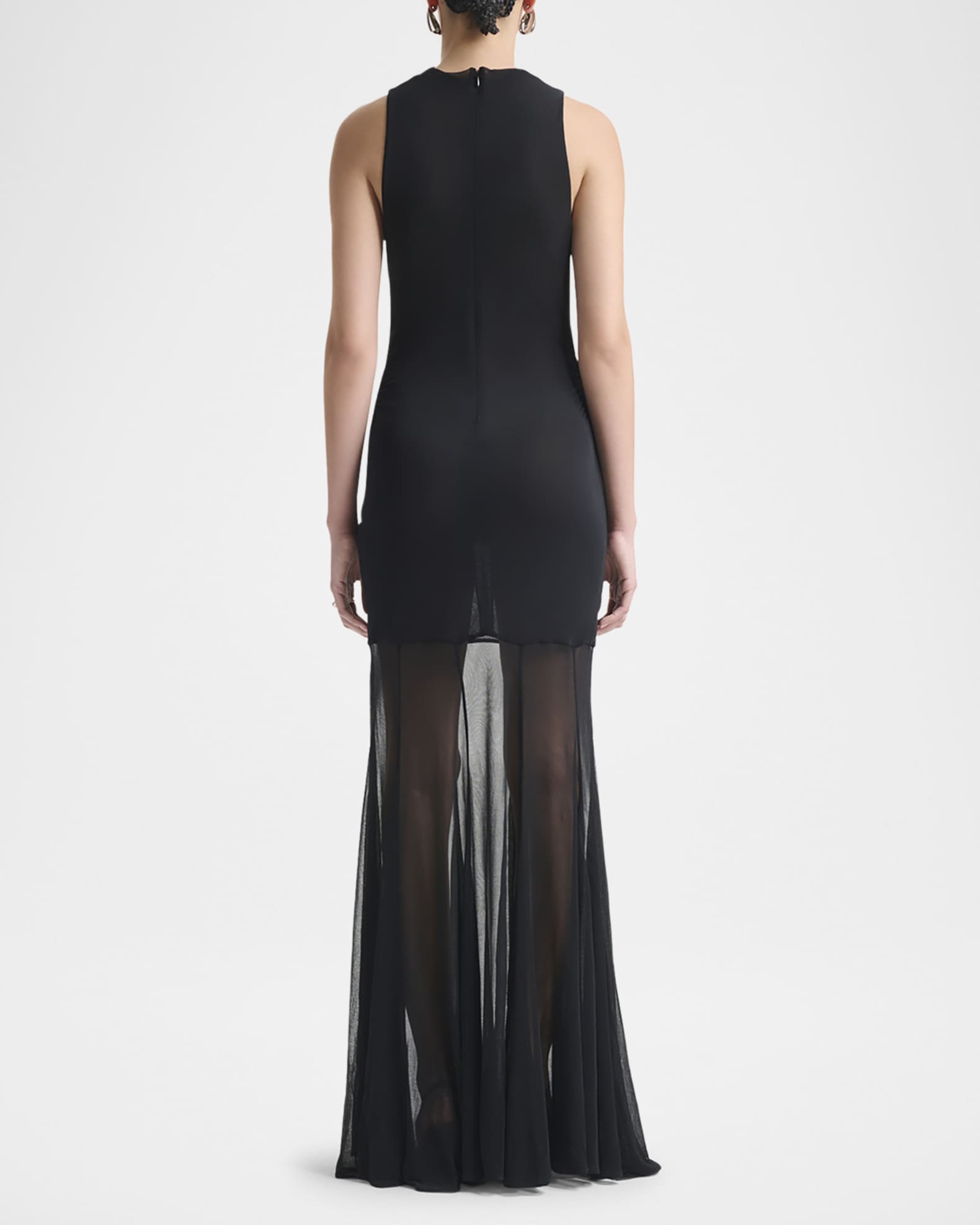 Altuzarra Alicka Turtleneck Sleeveless Sheer Maxi Dress | Neiman Marcus
