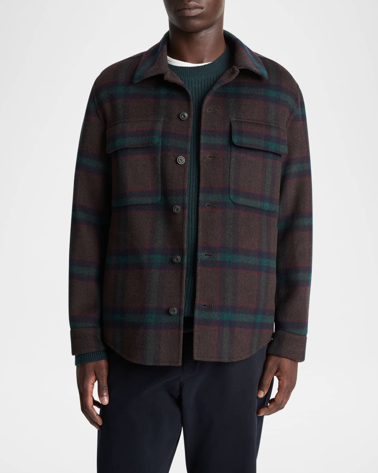 Vince Men's Plaid Shirt Jacket | Neiman Marcus
