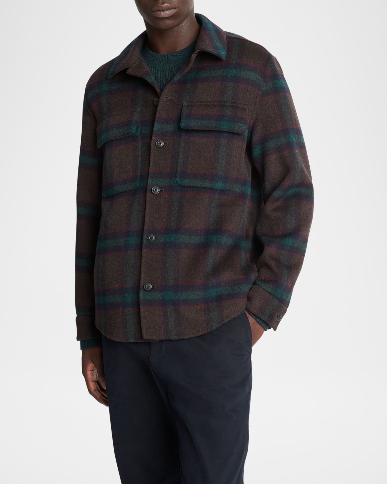 Vince Men's Plaid Shirt Jacket | Neiman Marcus
