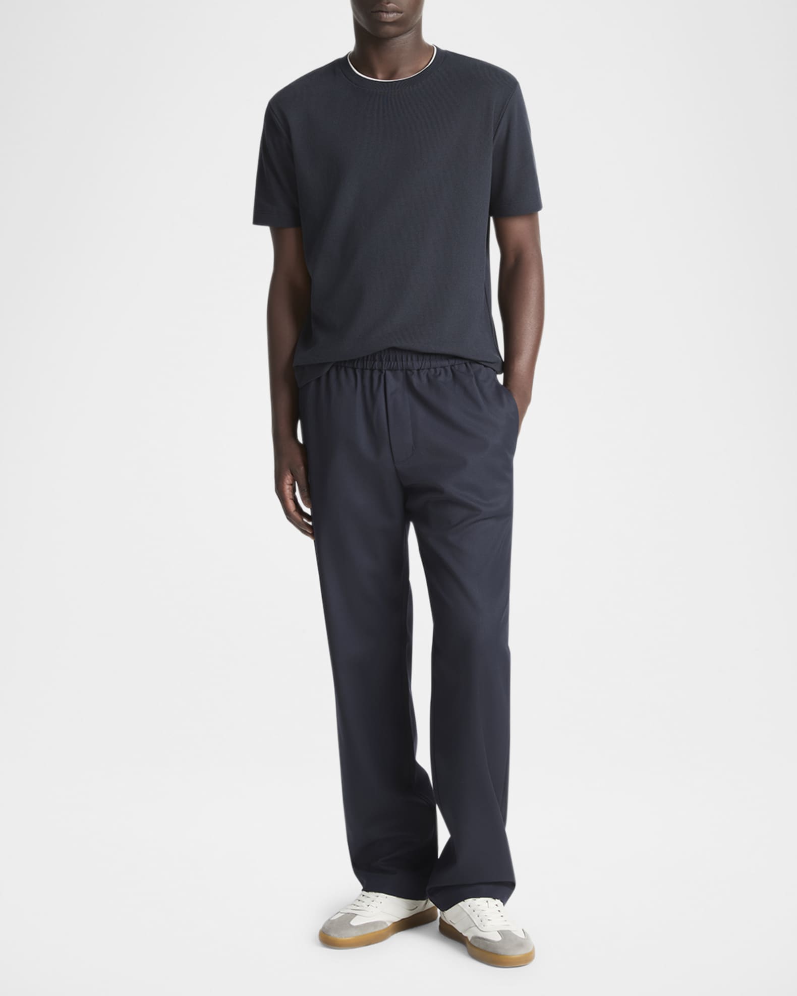Vince Men's Louie Pull-On Wool Twill Pants | Neiman Marcus
