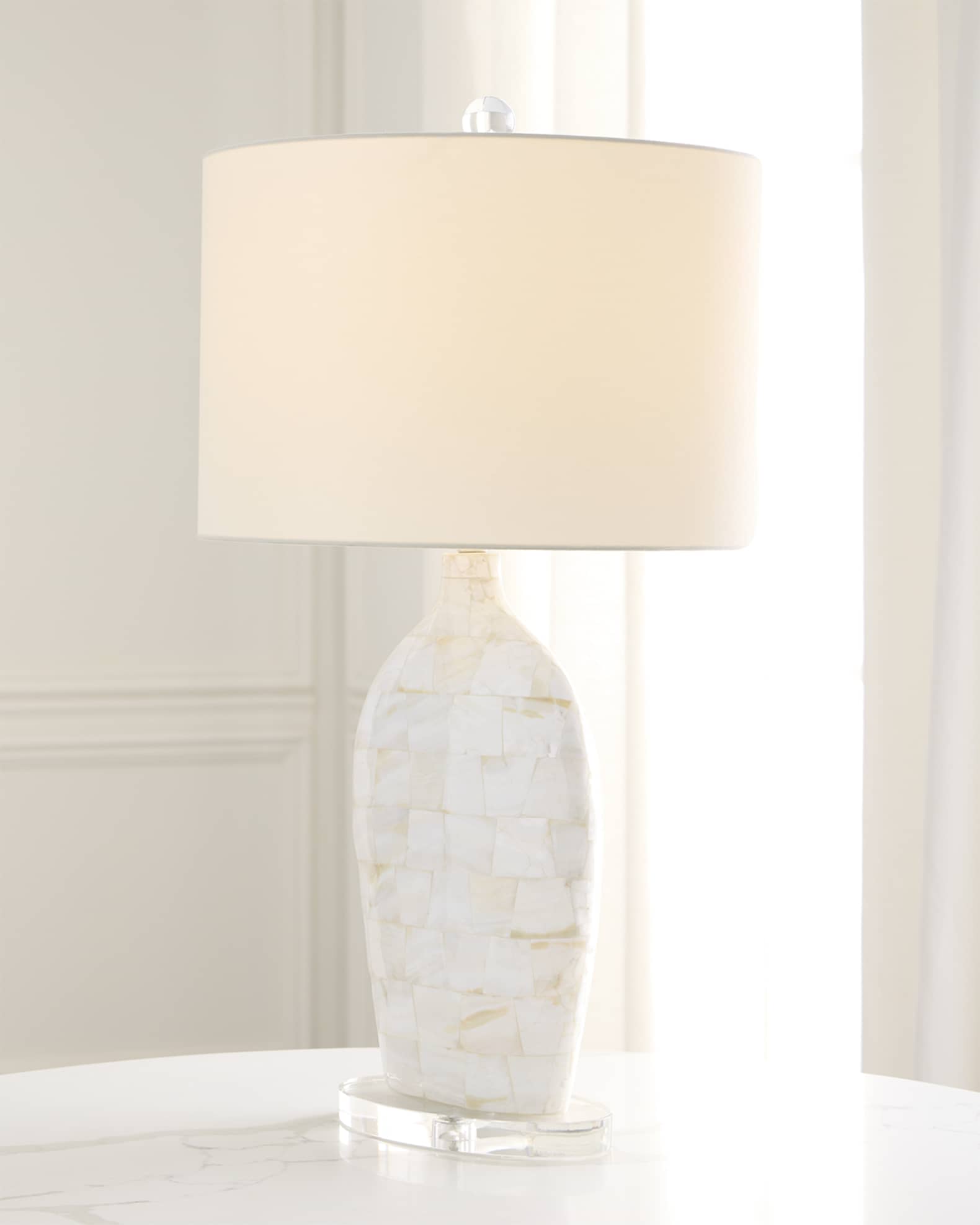 Couture Lamps Coquille 30" Mother-of-Pearl Table Lamp | Neiman Marcus
