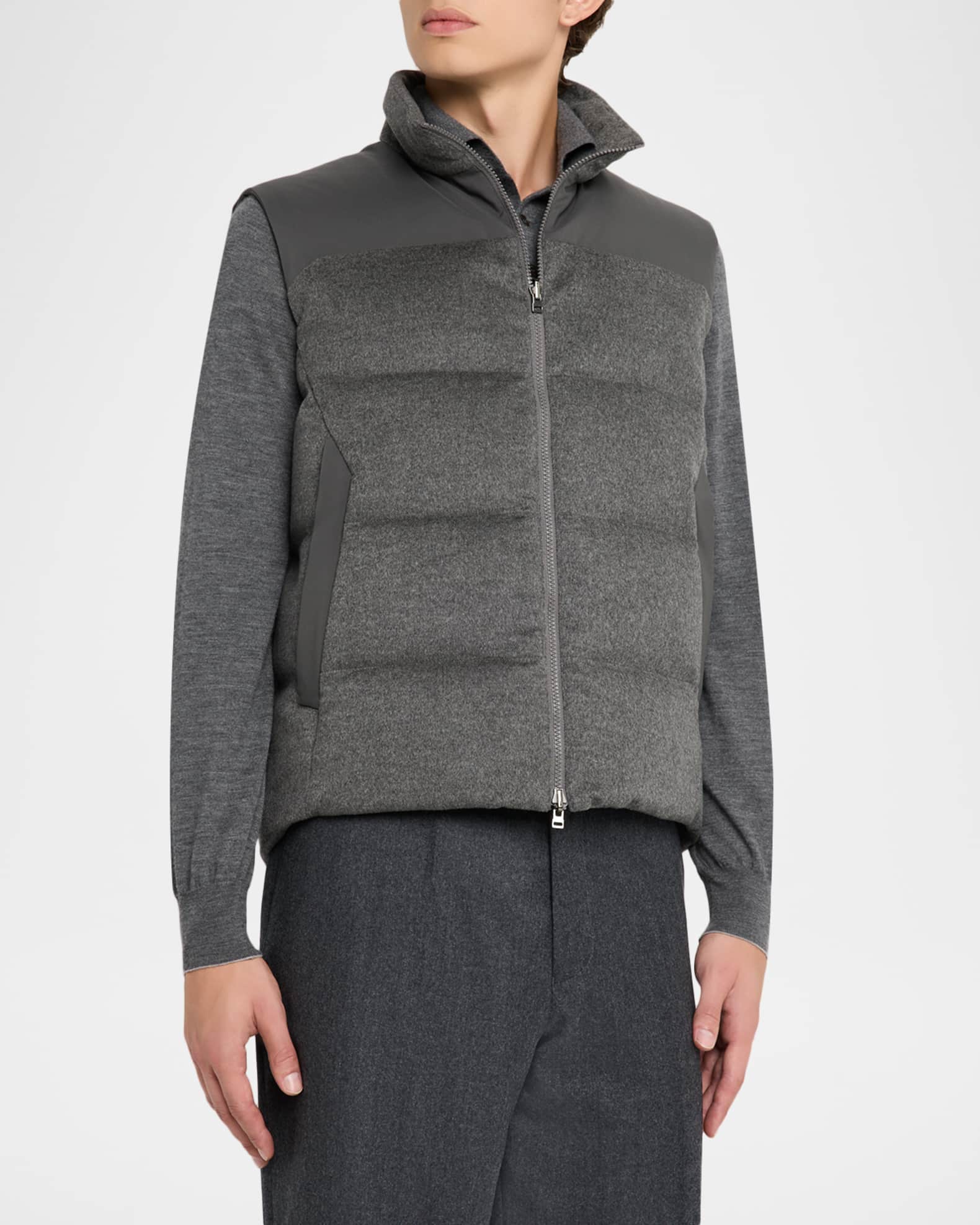 Sease Men's Insulated Cashmere Reversible Vest | Neiman Marcus