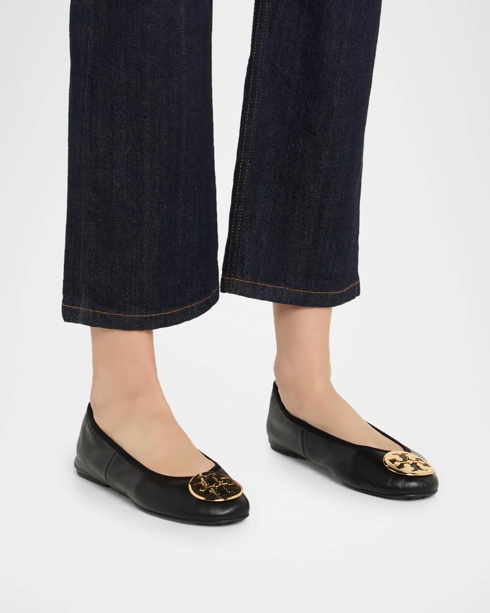 Reva Travel Leather Ballet Flats | Neiman Marcus